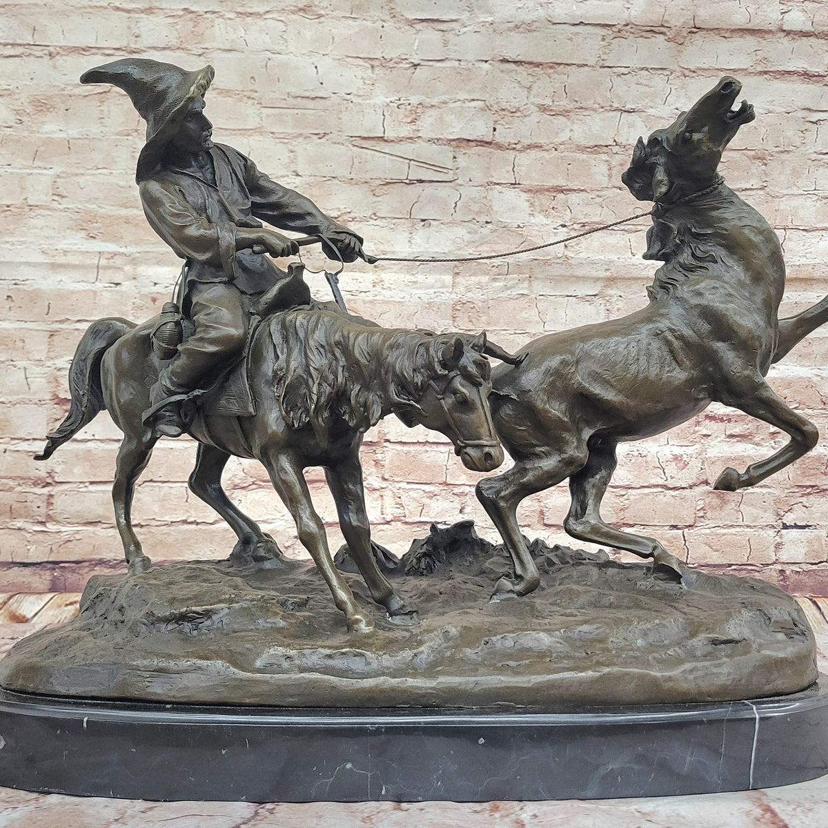 A Bronze Sculpture of 'Breaking in a Wild Horse', Signed E. Nahcepe Hand Made – Bronzhaus