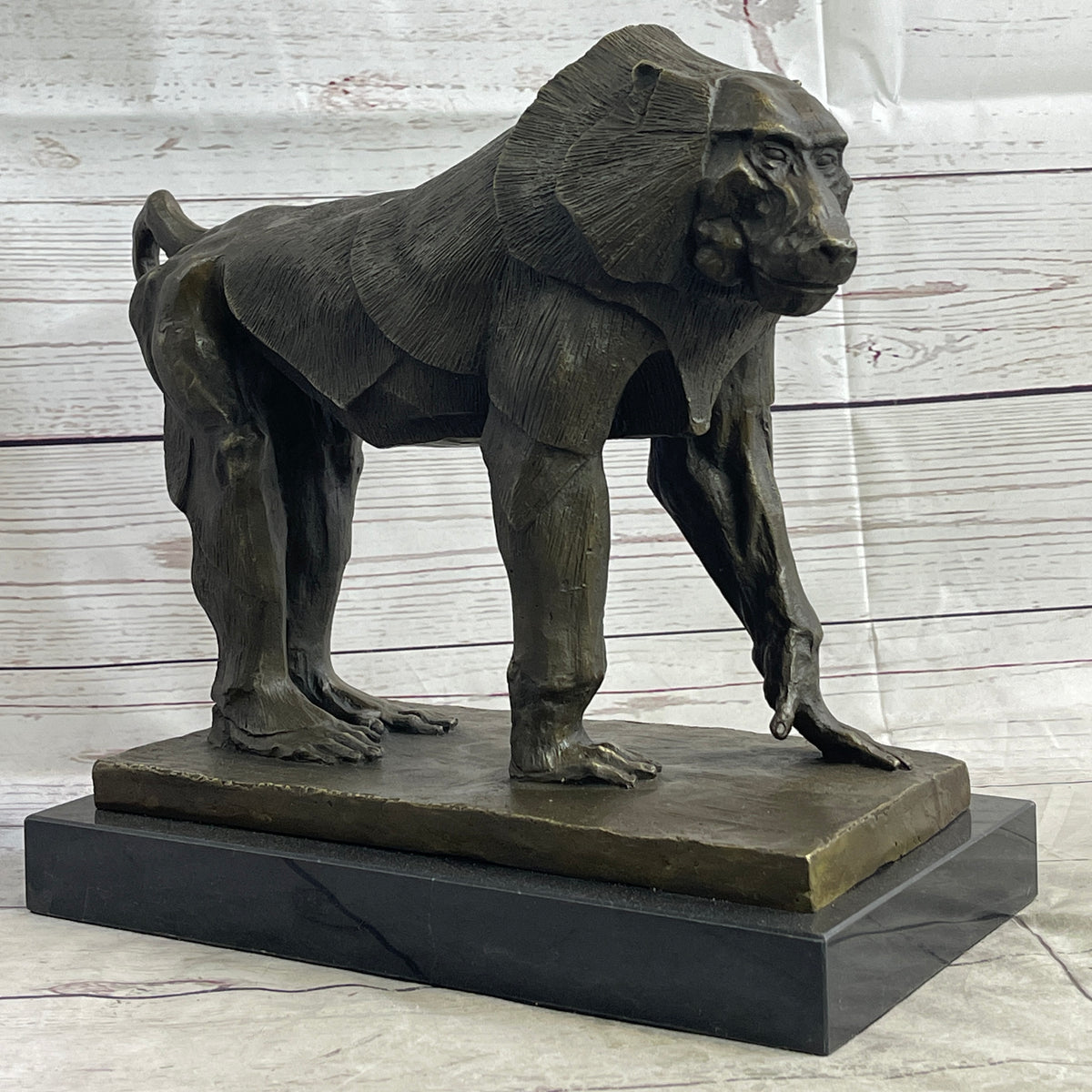 Baboon Monkey Primate Ape Bronze Metal Statue Sculpture Original Art o – Bronzhaus