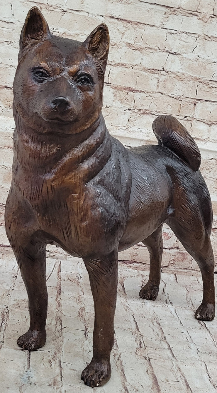 Shiba Inu Puppy Dog Bronze Sculpture Statue Figurine Collectible Art ...