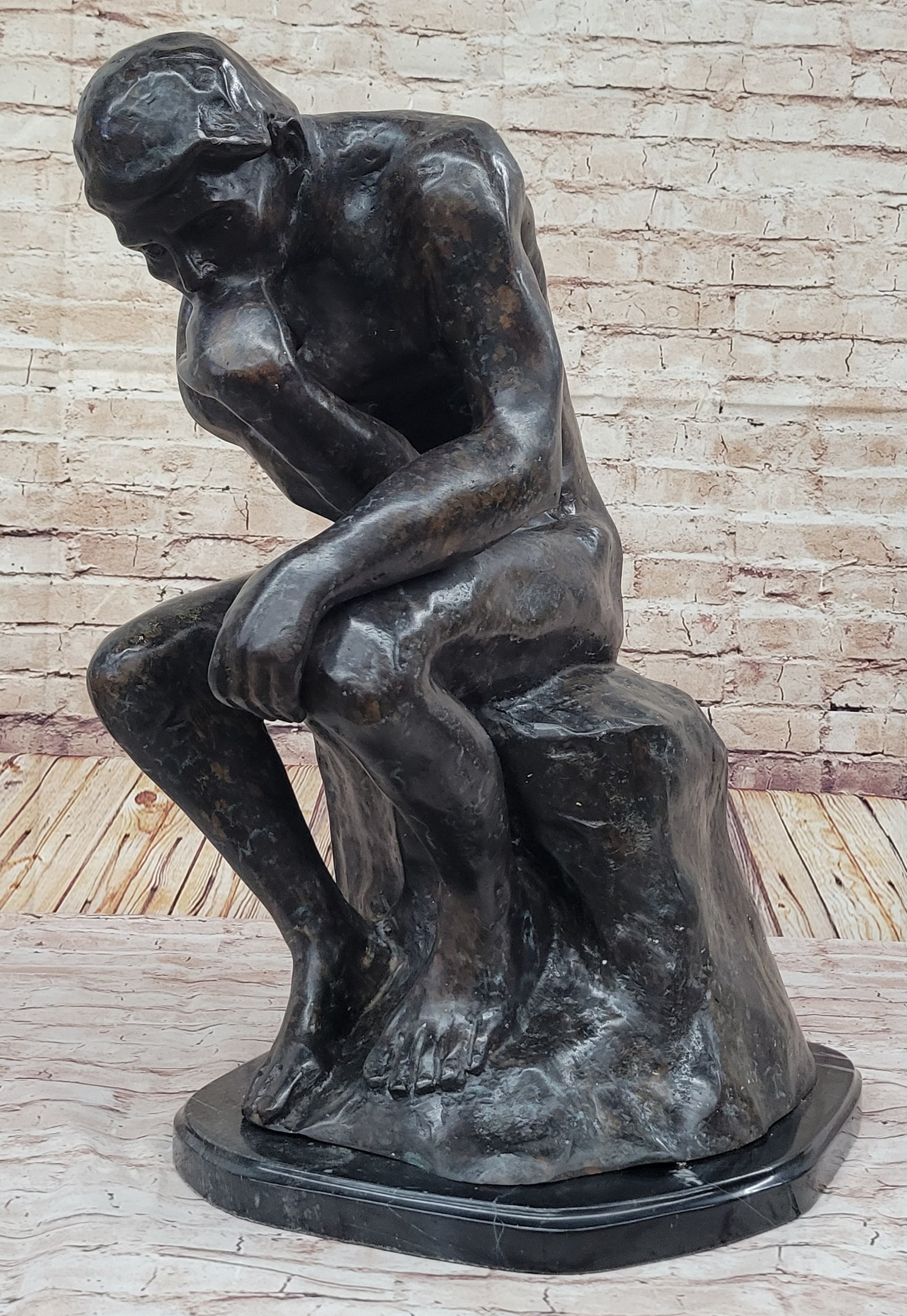 The Thinker Thinking Man Auguste Rodin Bronze Statue Sculpture Replica ...