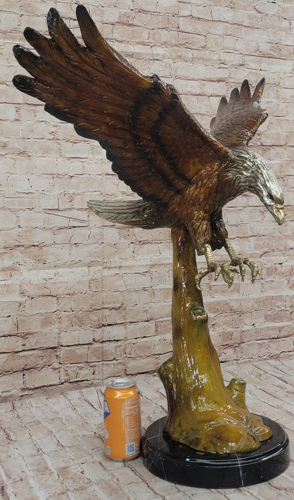 Multi Color Patina Extra Large American Eagle Bronze Sculpture Marble ...