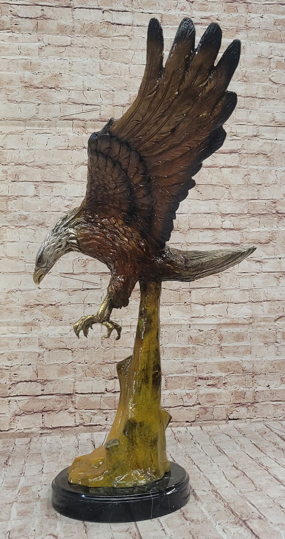 Multi Color Patina Extra Large American Eagle Bronze Sculpture Marble ...