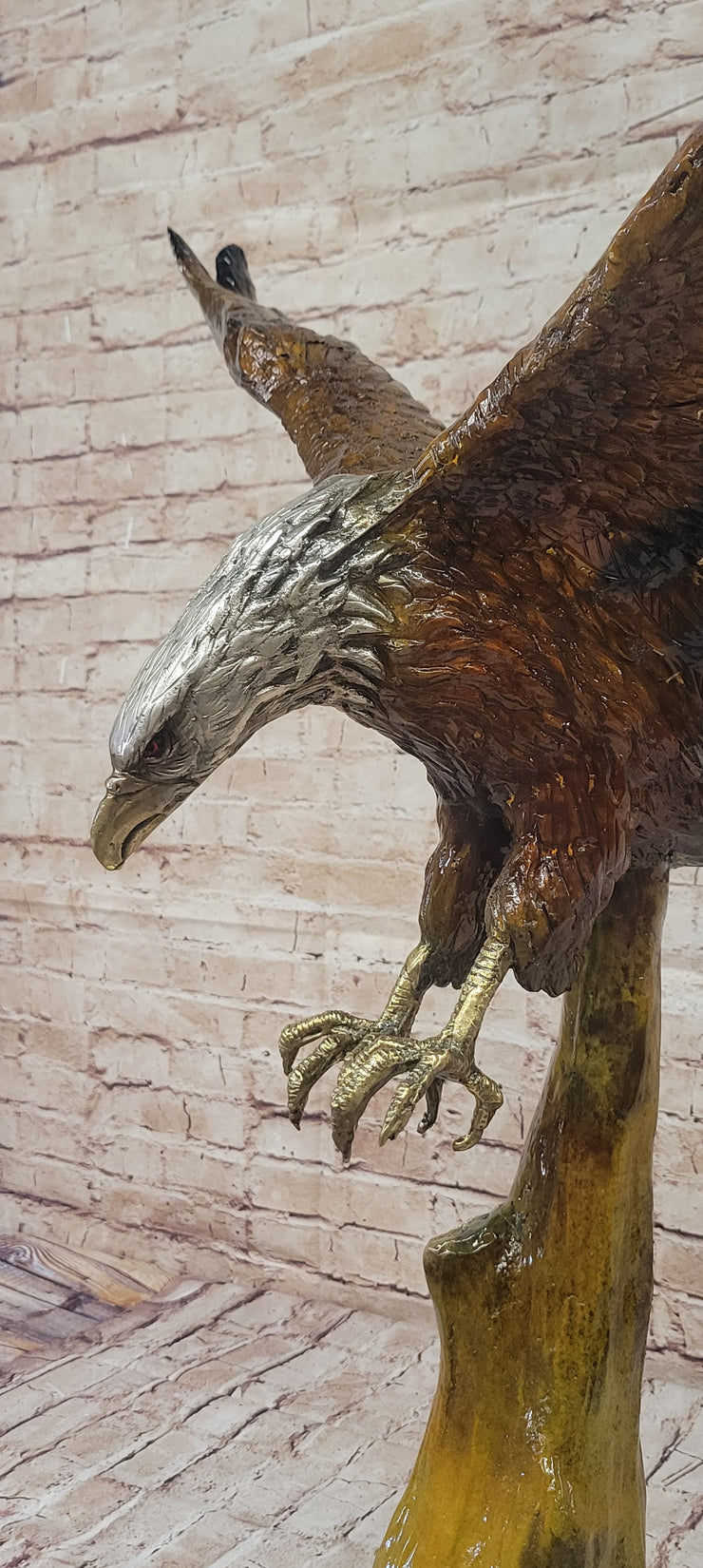 Multi Color Patina Extra Large American Eagle Bronze Sculpture Marble ...