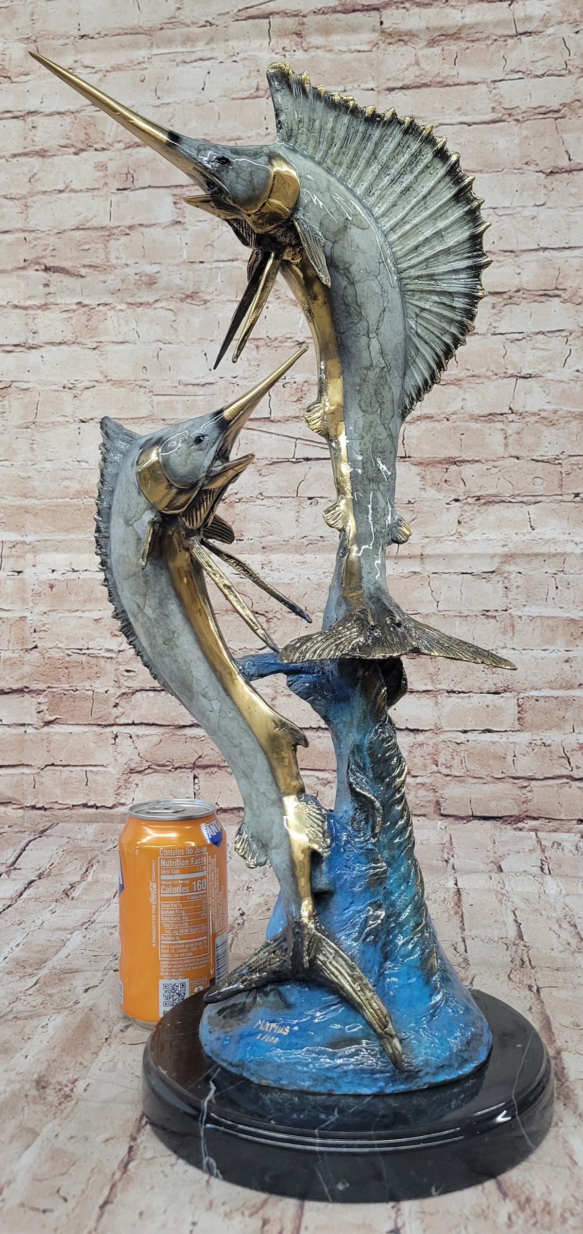 Real Bronze Metal Marlin Sailfish Swordfish Sculpture Statue Original ...