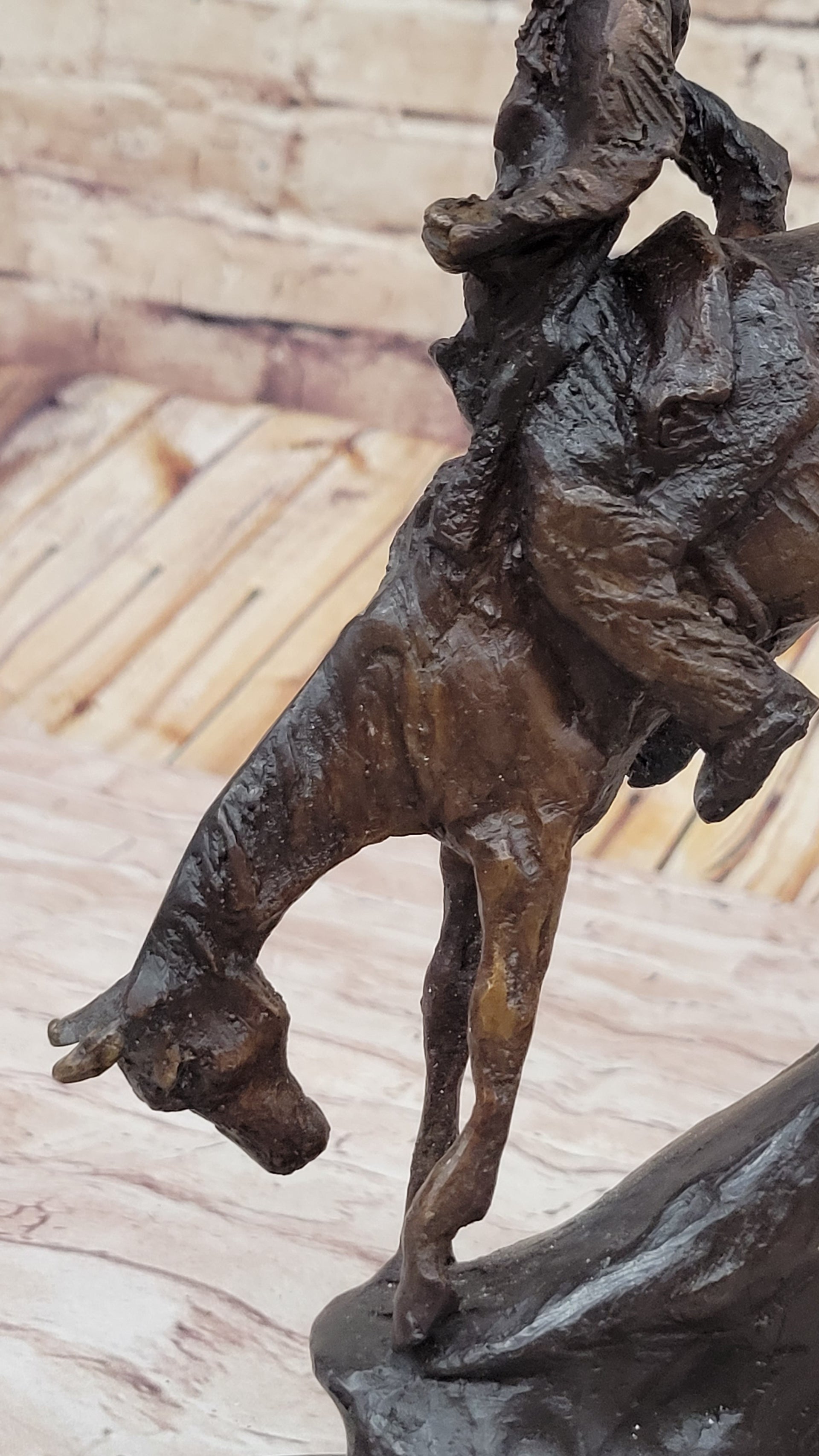 Native Indian Chief Riding Horse On A Rock Bronze Sculpture Statue by ...