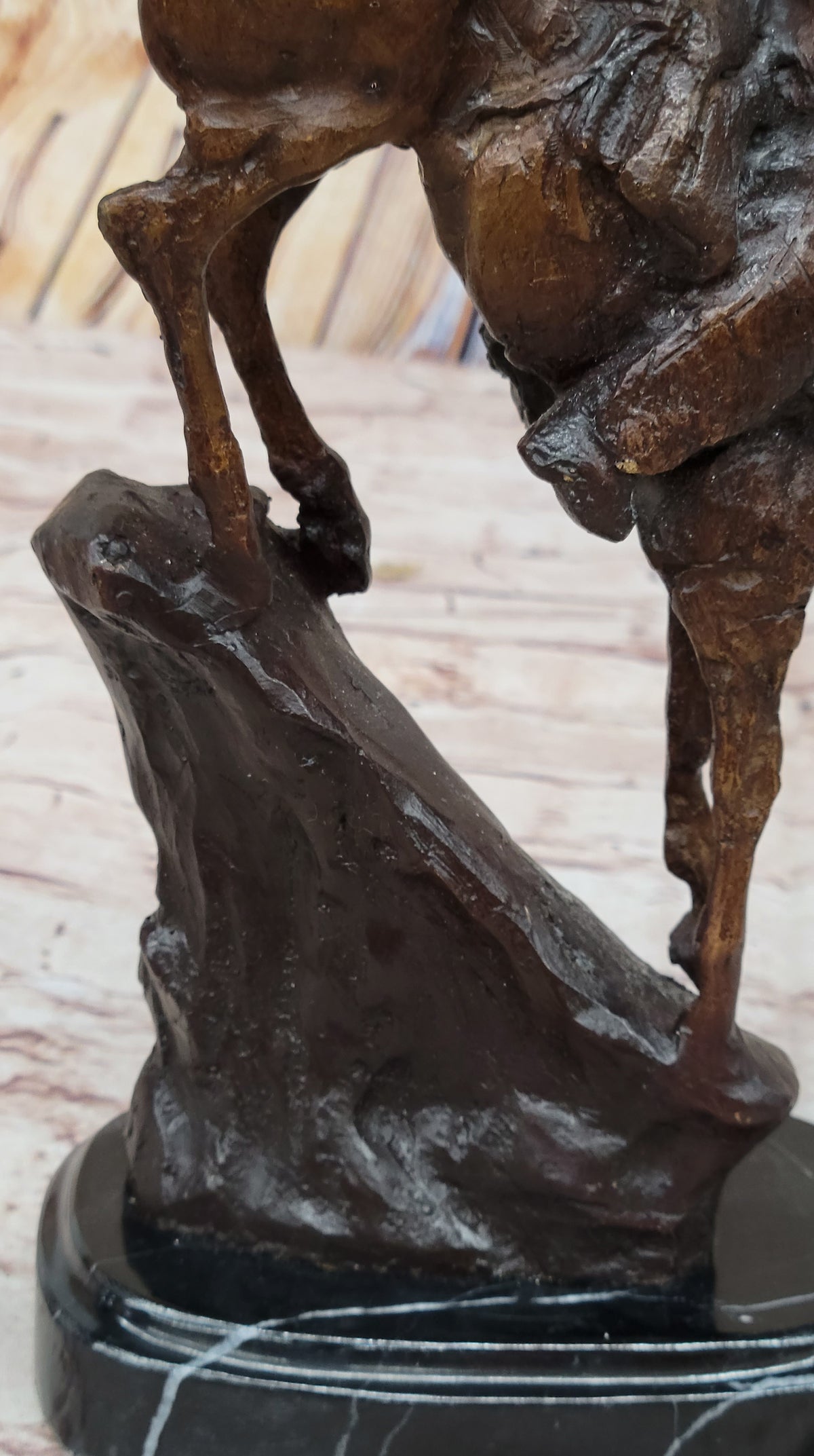 Native Indian Chief Riding Horse On A Rock Bronze Sculpture Statue by ...