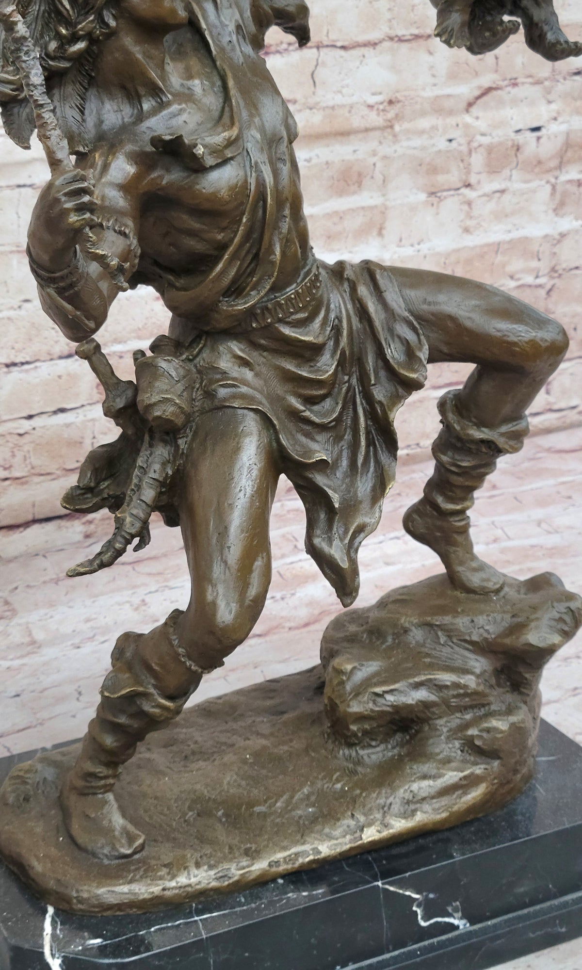 Bronze Sculpture of Native American Indian Shaman Medicine Man w/ Bear ...