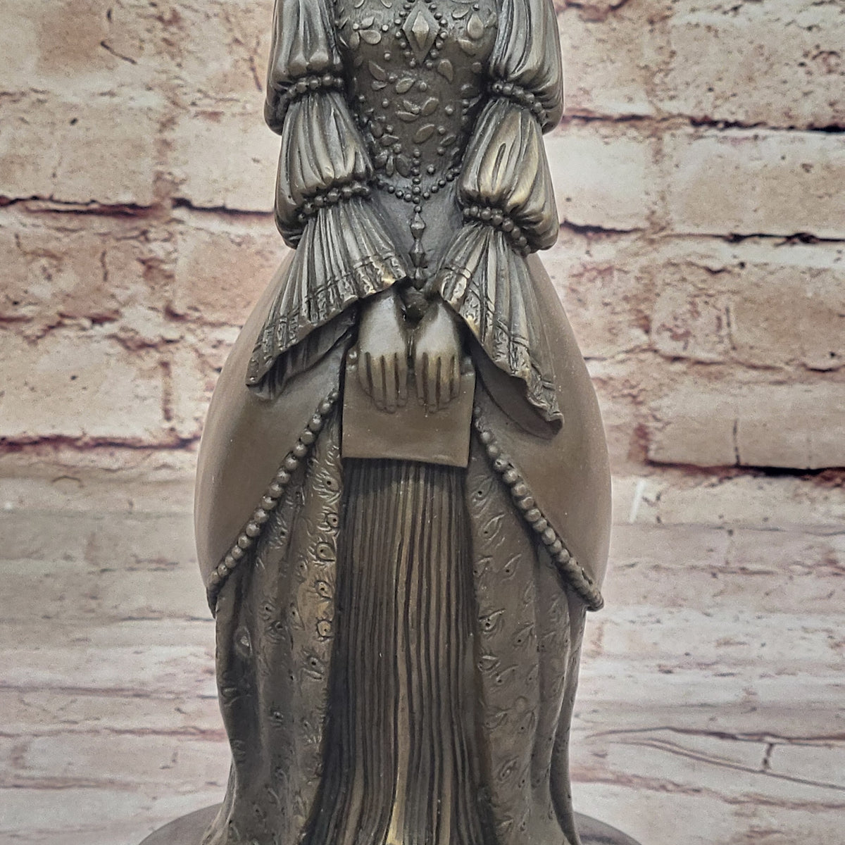 Demure Modest Religious Woman Hot Cast Bronze Sculpture on Marble Base ...
