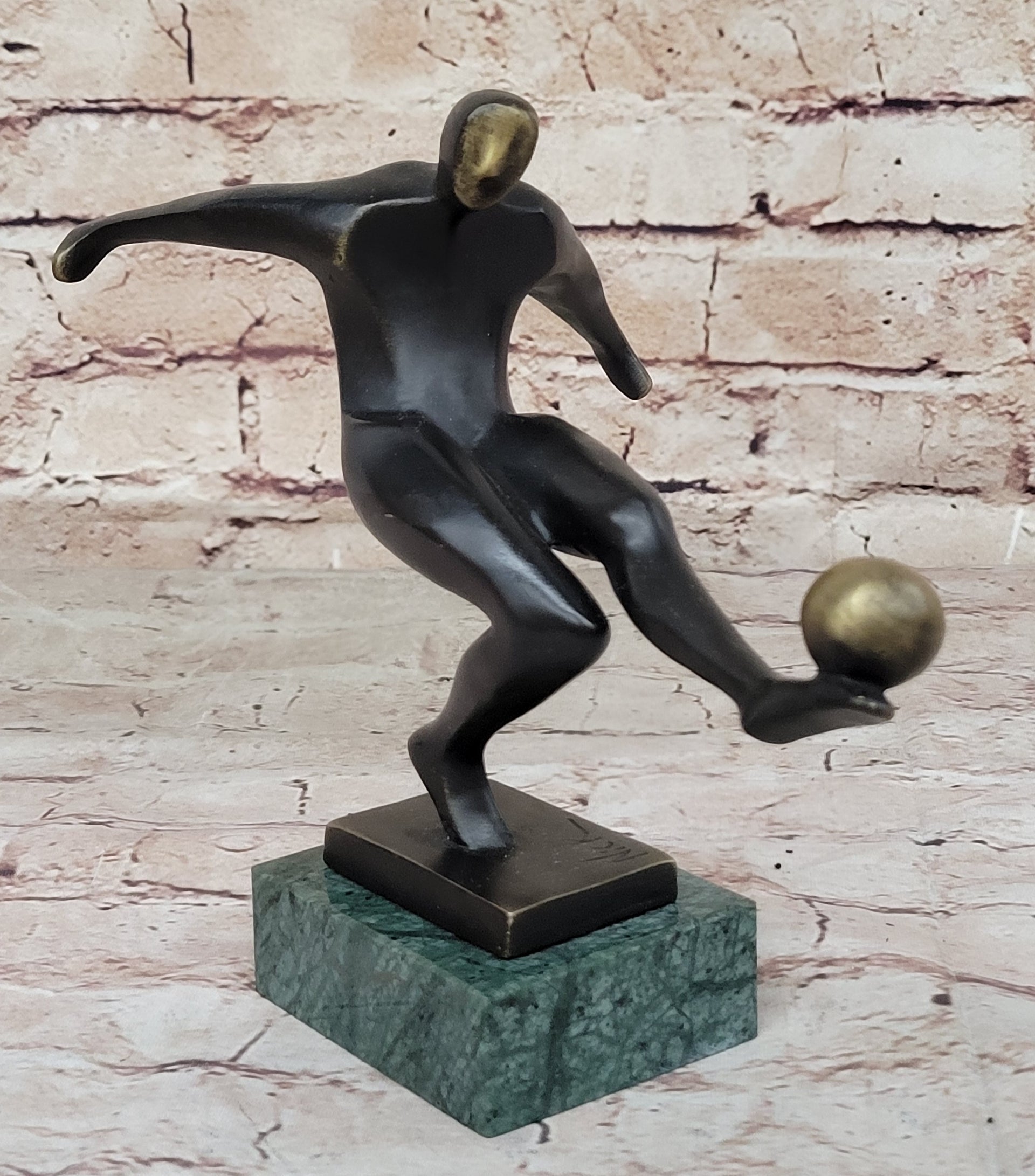 Modernist Bronze Sculpture of Soccer Player by Mario Nick Royal for ...