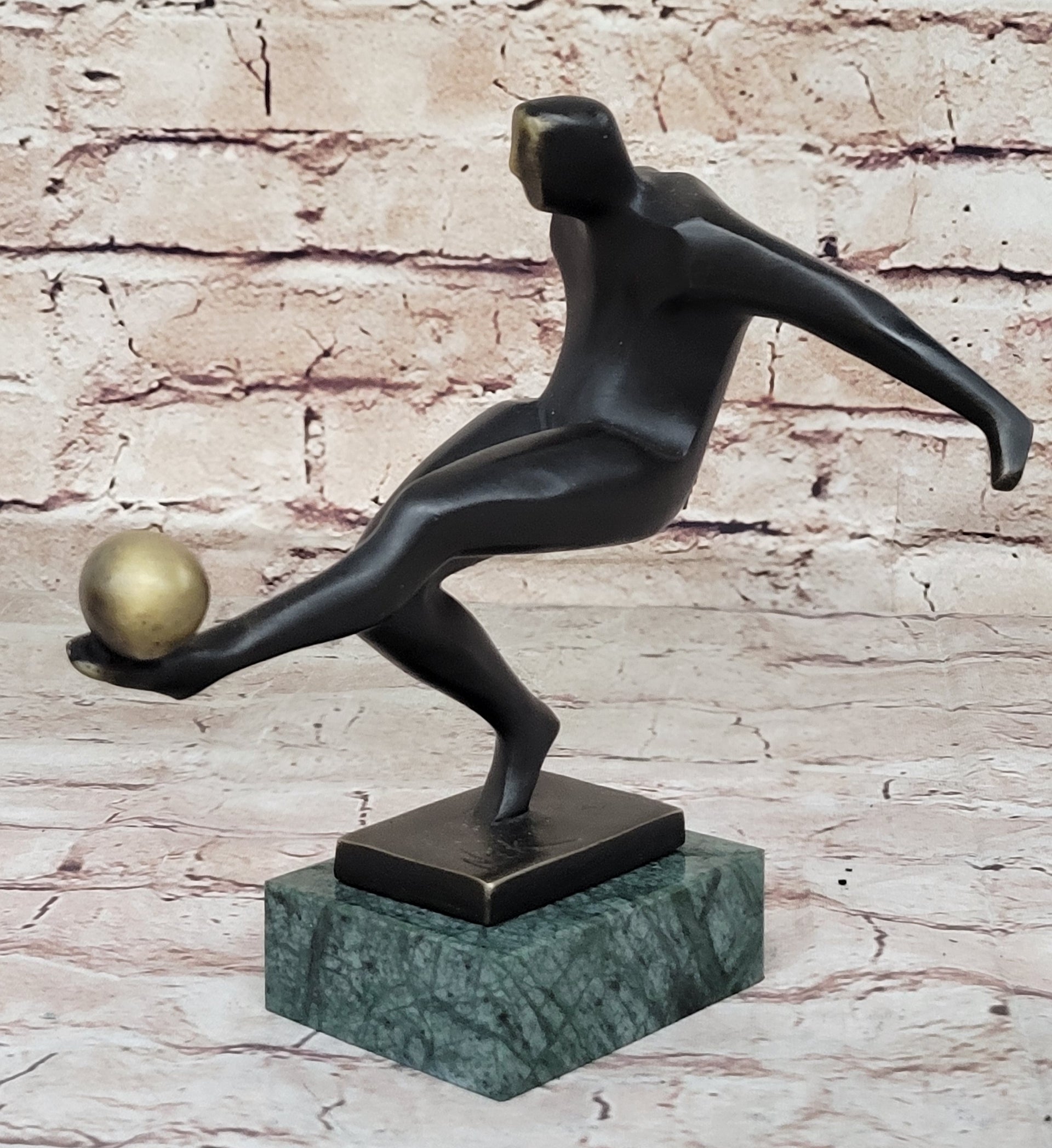 Modernist Bronze Sculpture of Soccer Player by Mario Nick Royal for ...