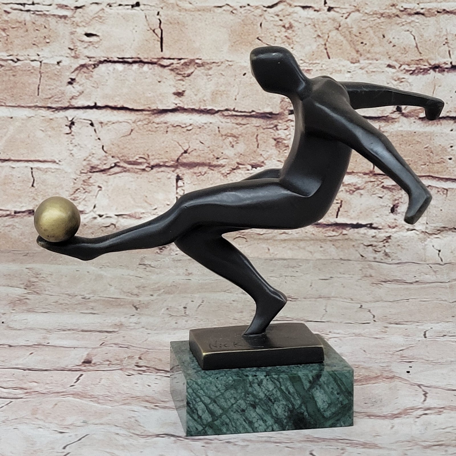 Modernist Bronze Sculpture of Soccer Player by Mario Nick Royal for ...