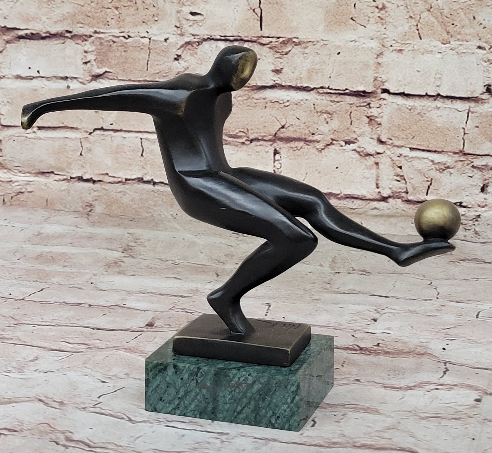 Modernist Bronze Sculpture of Soccer Player by Mario Nick Royal for ...