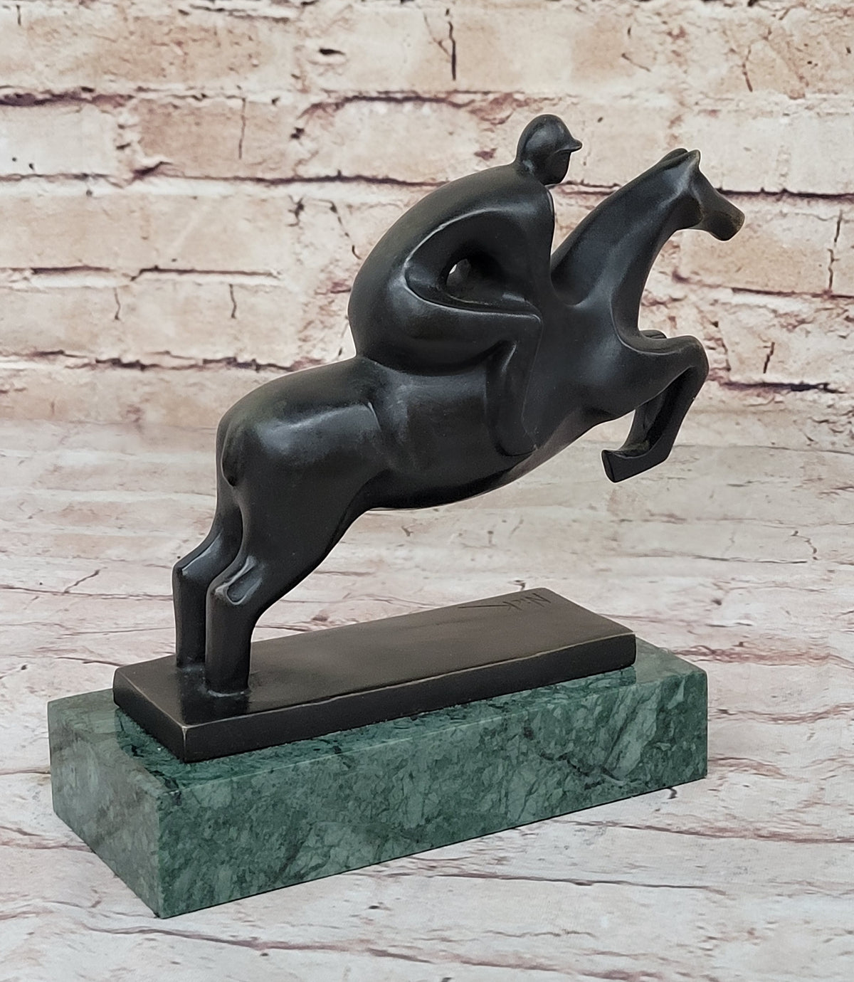 Signed Original Mario Nick Sport Jockey on Horse Bronze Sculpture Stat ...
