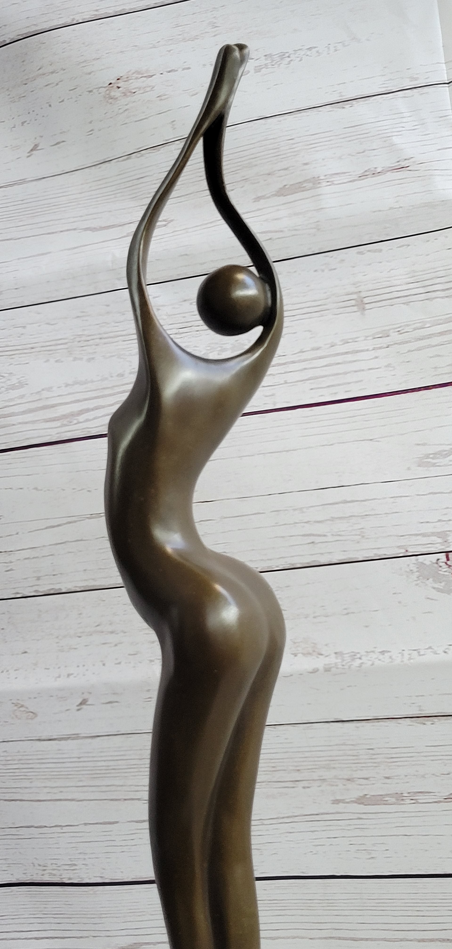 Modern Art Abstract Bronze Metal Human Figure Hands Up Signed Original ...