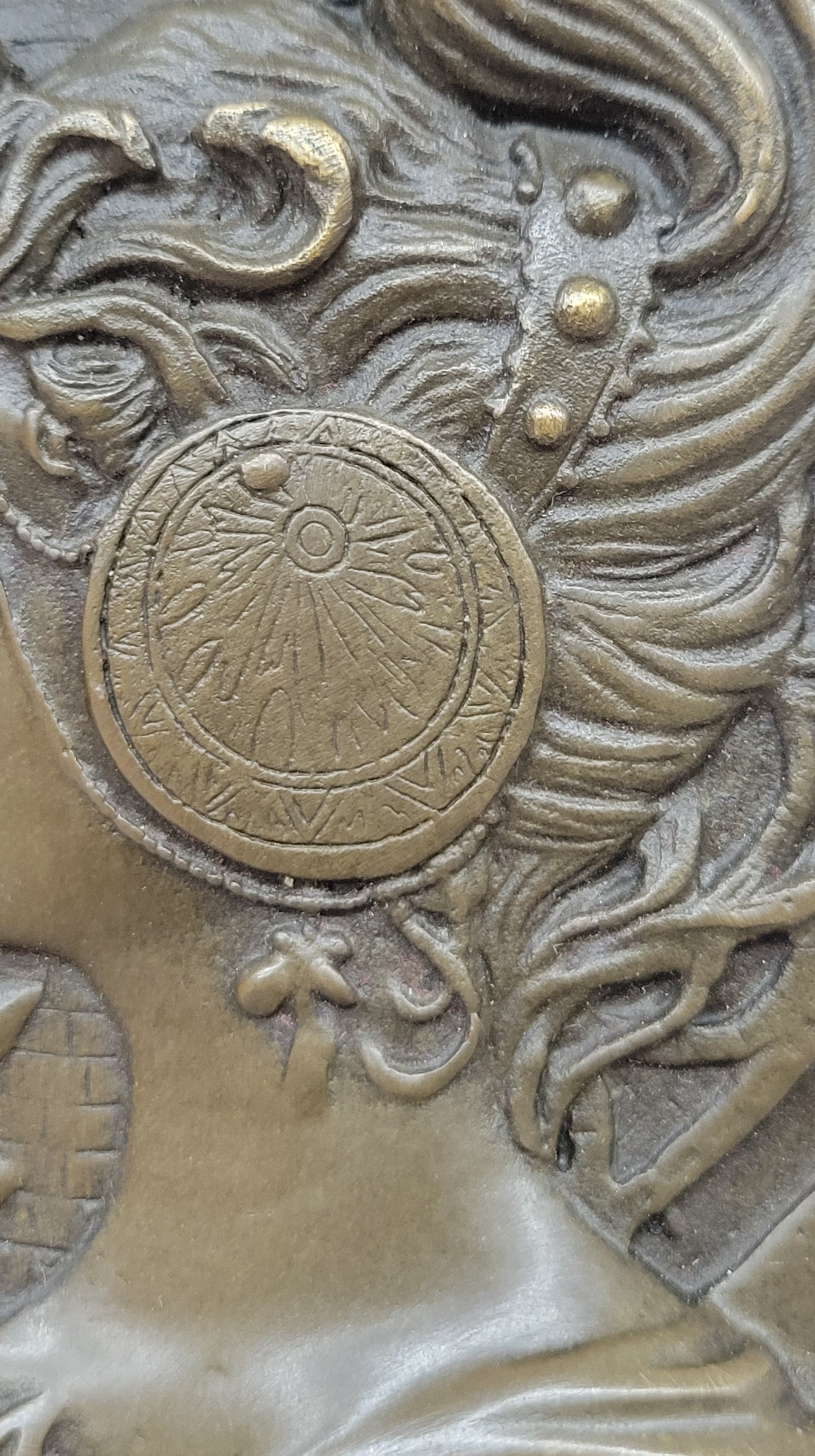 Original Hand Crafted Large Bas Relief Plaque Woman Face Bronze ...