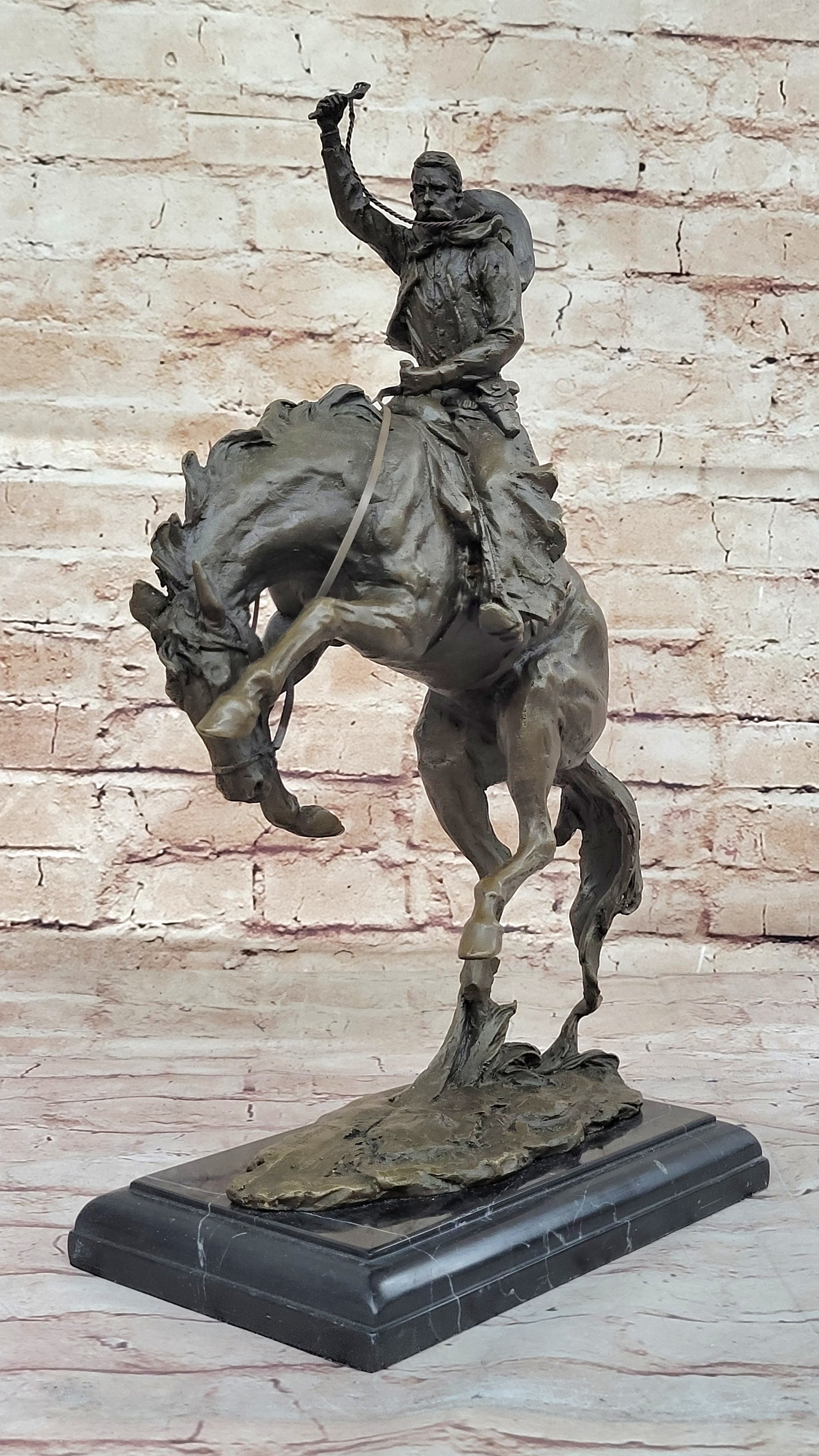 Bronco Buster Hot Cast Bronze Western Americana Decor Sculpture Statue ...