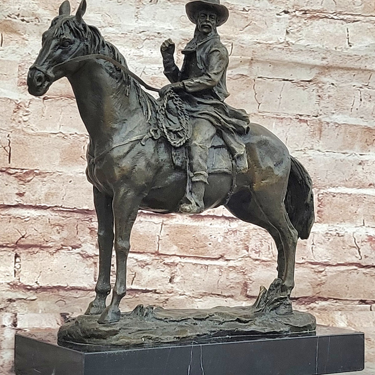 Bronze Cowboy Riding Horse Sculpture Western Equestrian Statue – Bronzhaus