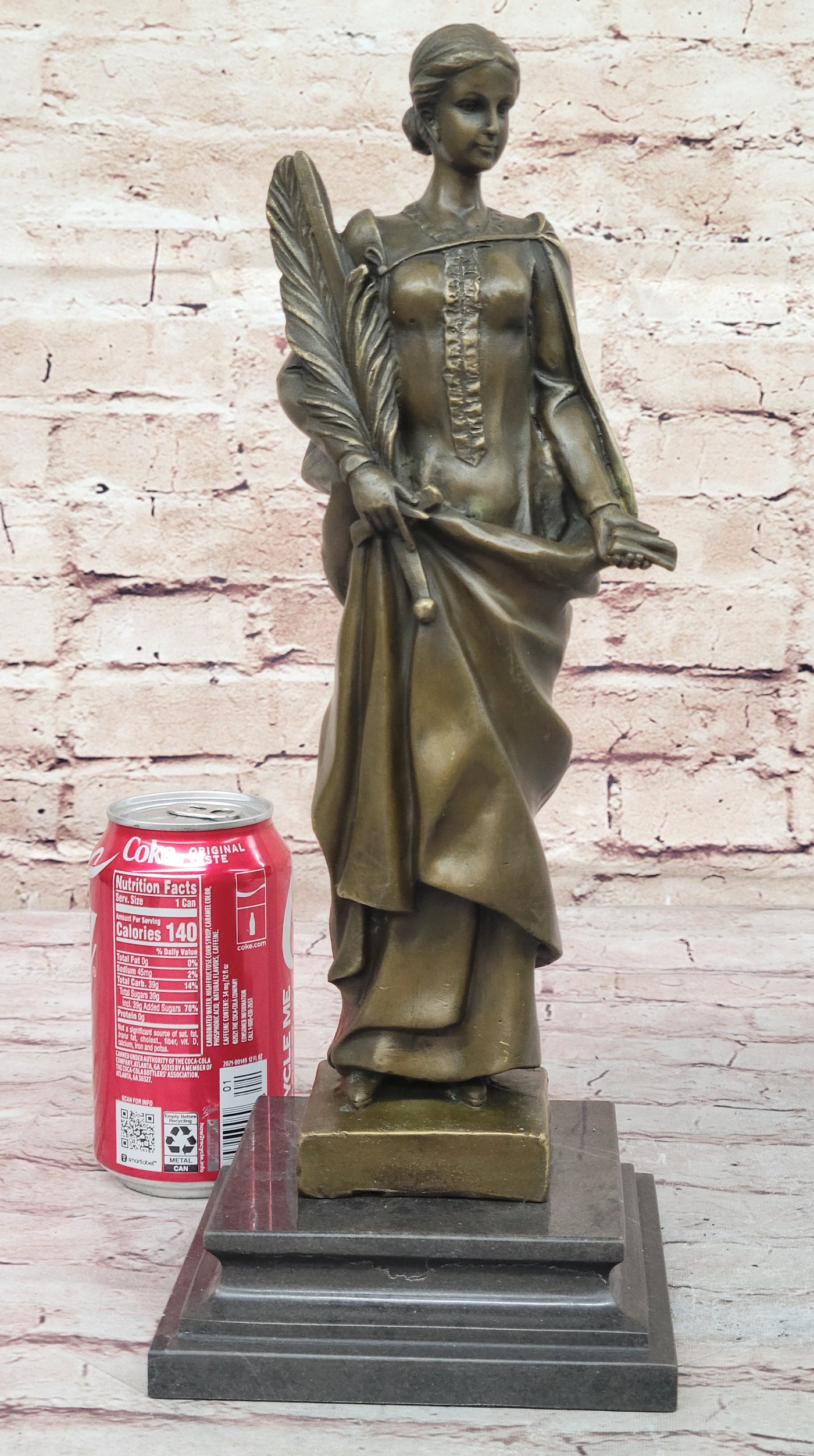 100% Solid Bronze Fortuna Roman Of Fortune Statue Hot Cast Signed Artw ...