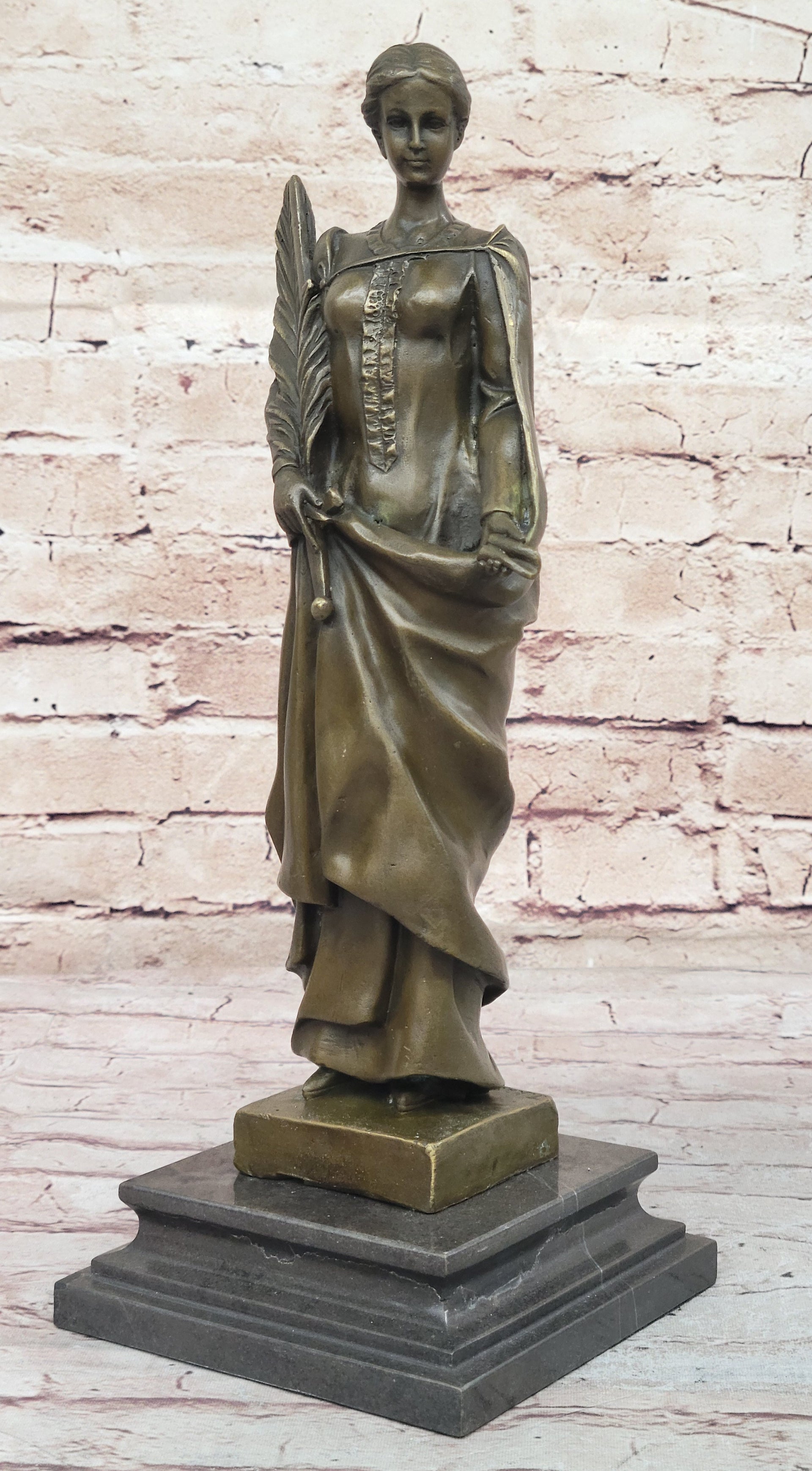 100% Solid Bronze Fortuna Roman Of Fortune Statue Hot Cast Signed Artw ...