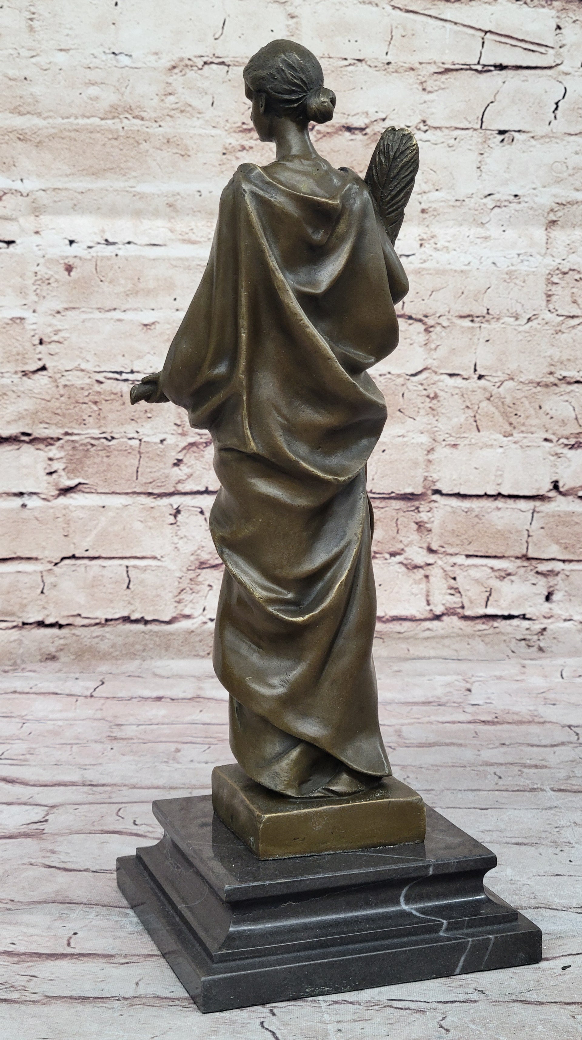 100% Solid Bronze Fortuna Roman Of Fortune Statue Hot Cast Signed Artw ...