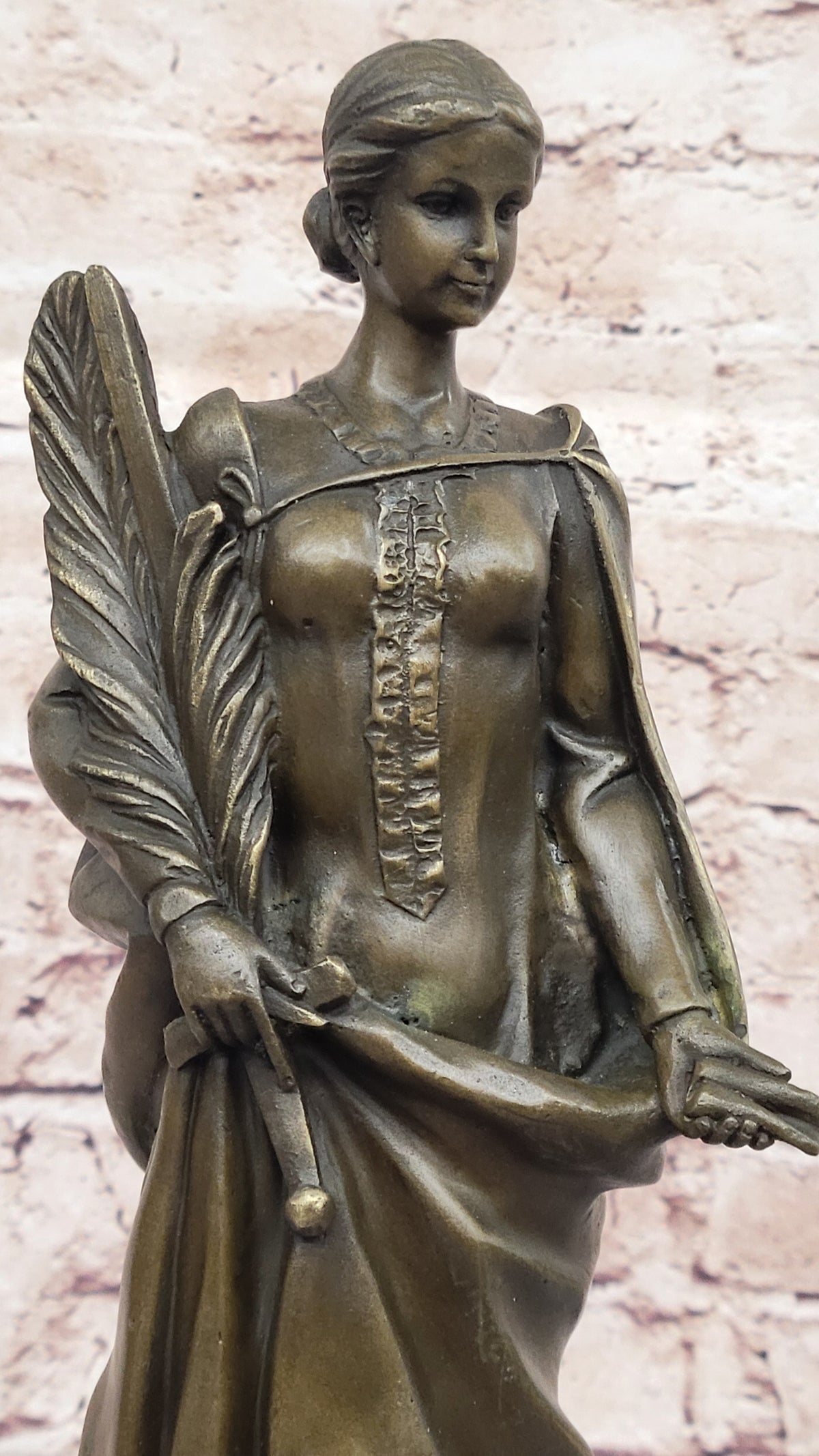 100% Solid Bronze Fortuna Roman Of Fortune Statue Hot Cast Signed Artw ...