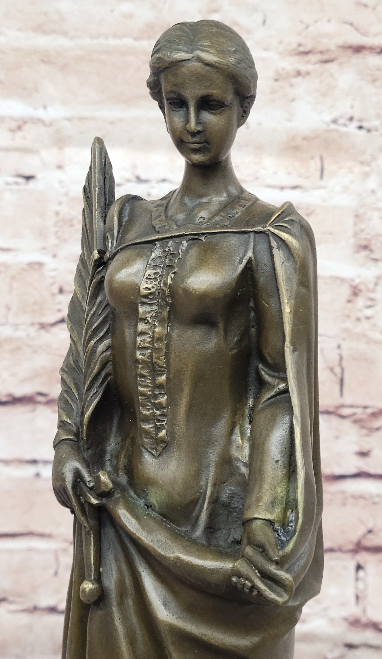 100% Solid Bronze Fortuna Roman Of Fortune Statue Hot Cast Signed Artw ...