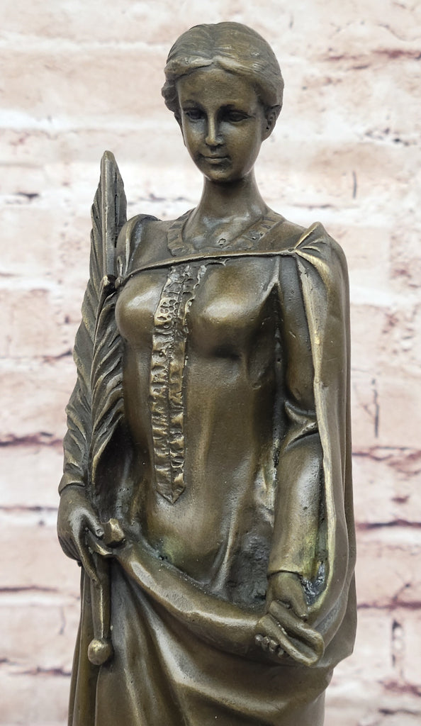 100% Solid Bronze Fortuna Roman Of Fortune Statue Hot Cast Signed ...