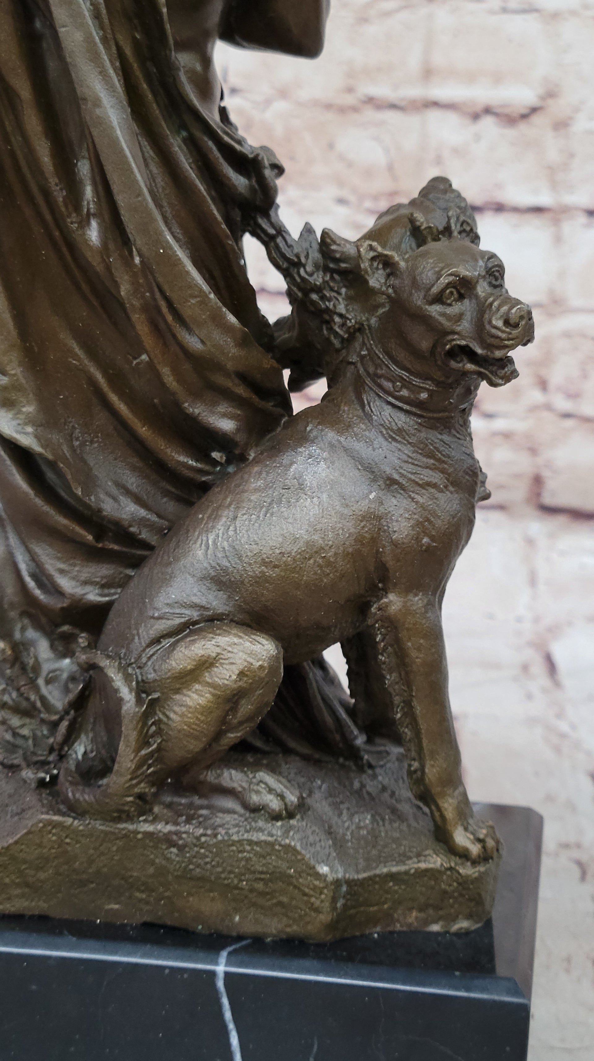 Hades Pluto & Cerberus 3 Headed Dog Bronze Metal Statue Sculpture Gree ...