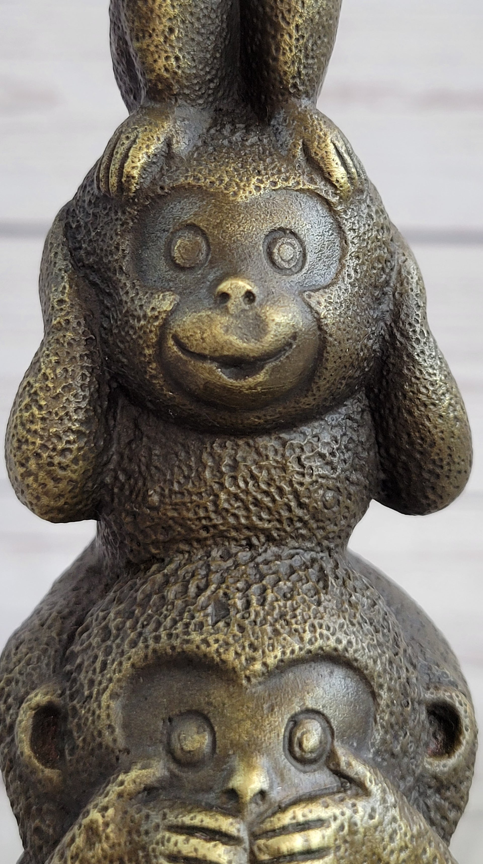 Vienna Bronze Monkey 3 Monkeys Trophy Collector Sculpture Hot Cast Fig ...