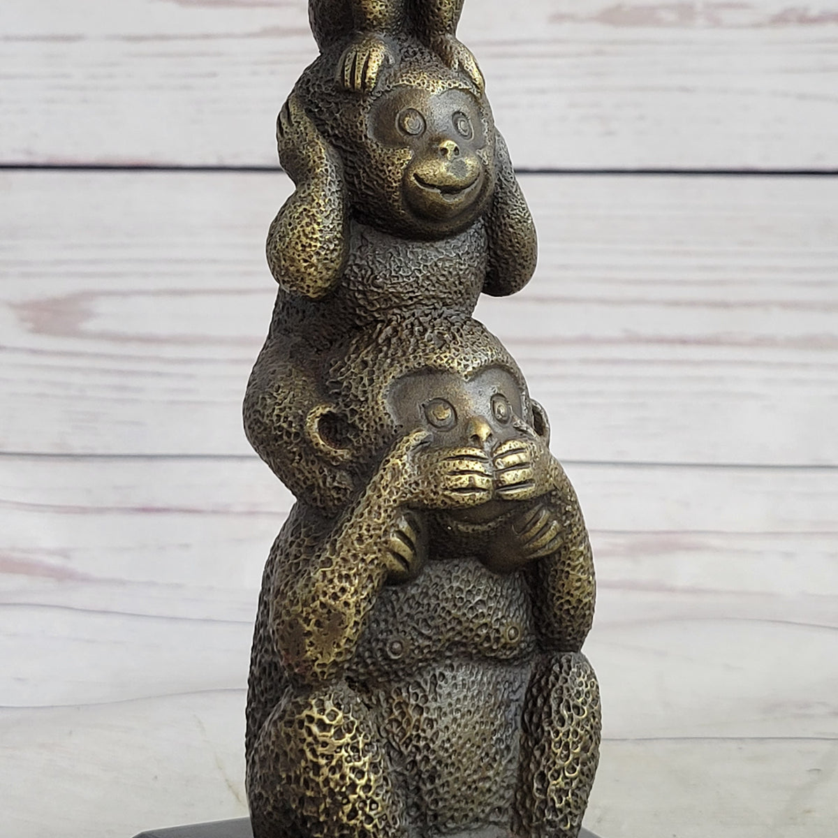 Vienna Bronze Monkey 3 Monkeys Trophy Collector Sculpture Hot Cast Fig ...
