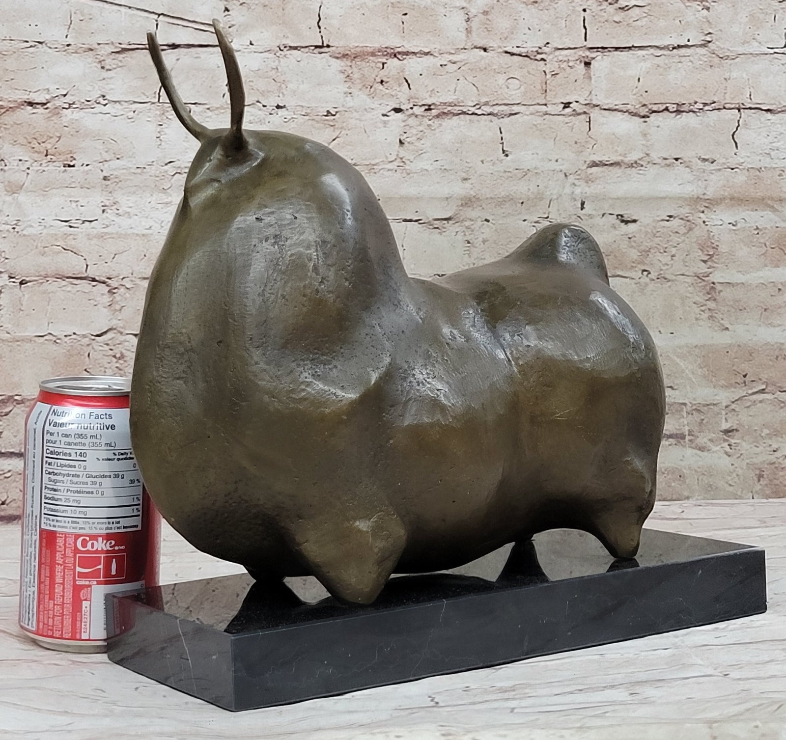 Large Dark Brown Patina Fighting Bull Modern Art by Botero Bronze Scul ...