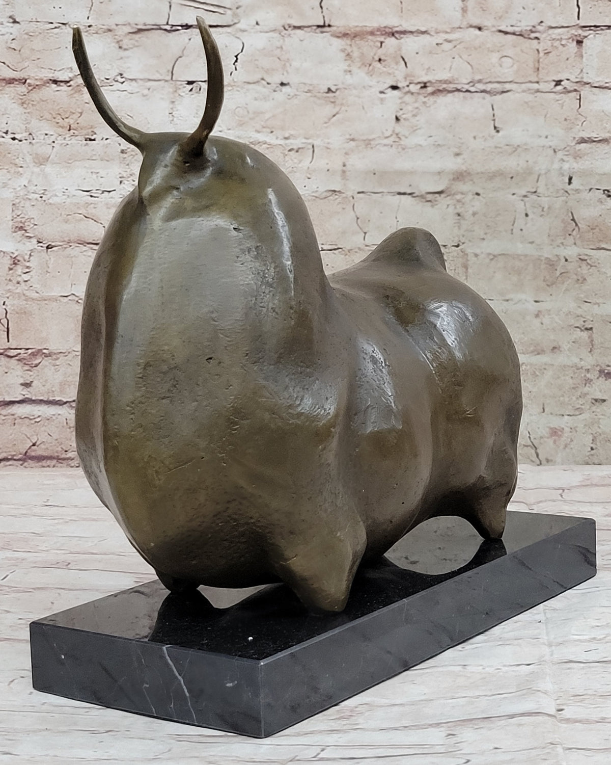 Large Dark Brown Patina Fighting Bull Modern Art by Botero Bronze Scul ...