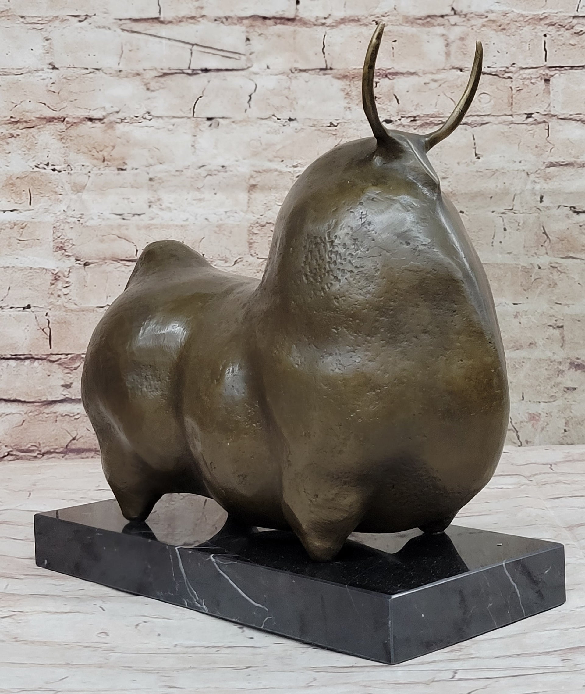 Large Dark Brown Patina Fighting Bull Modern Art by Botero Bronze Scul ...