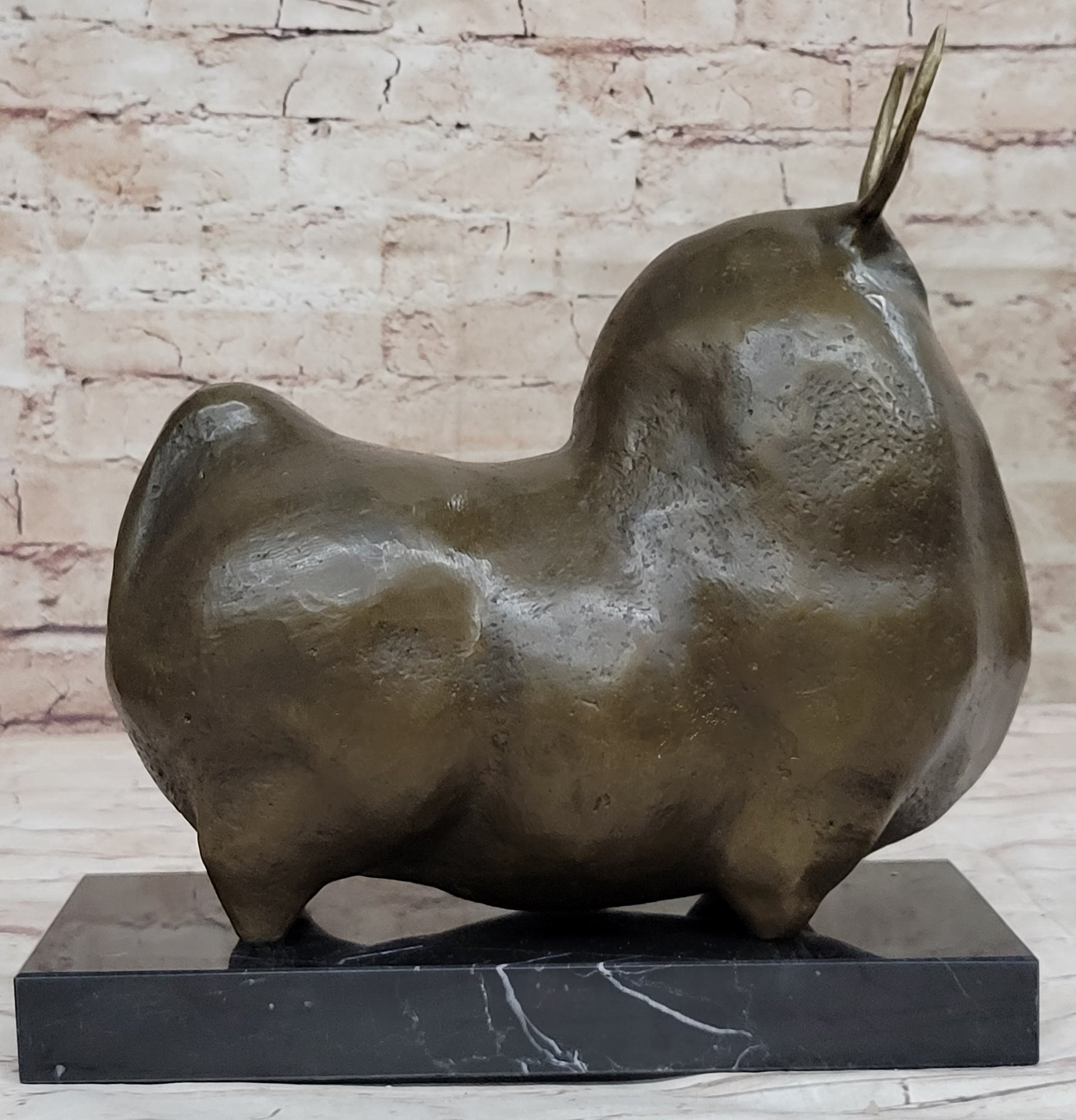 Large Dark Brown Patina Fighting Bull Modern Art by Botero Bronze Scul ...