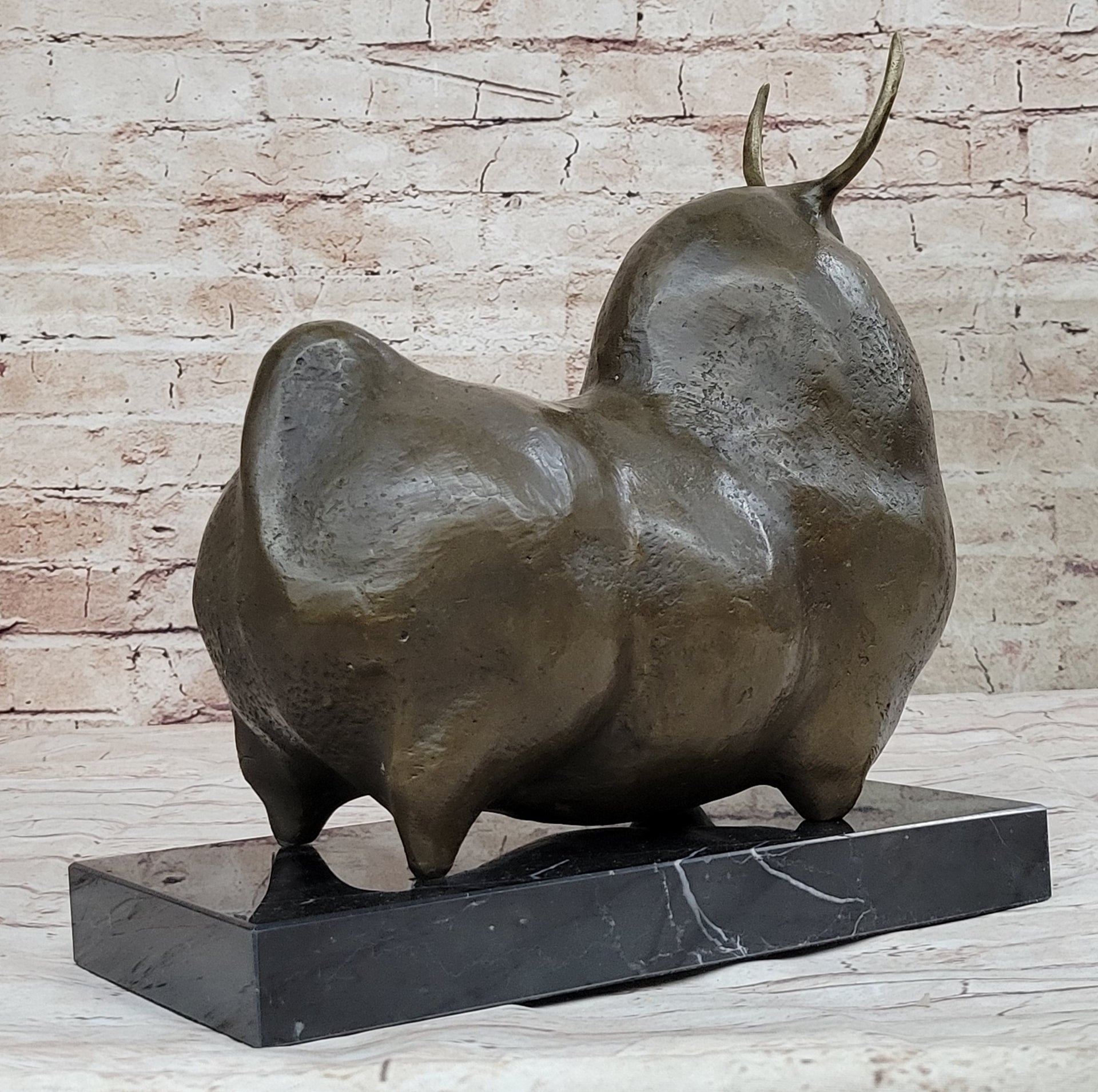 Large Dark Brown Patina Fighting Bull Modern Art by Botero Bronze Scul ...