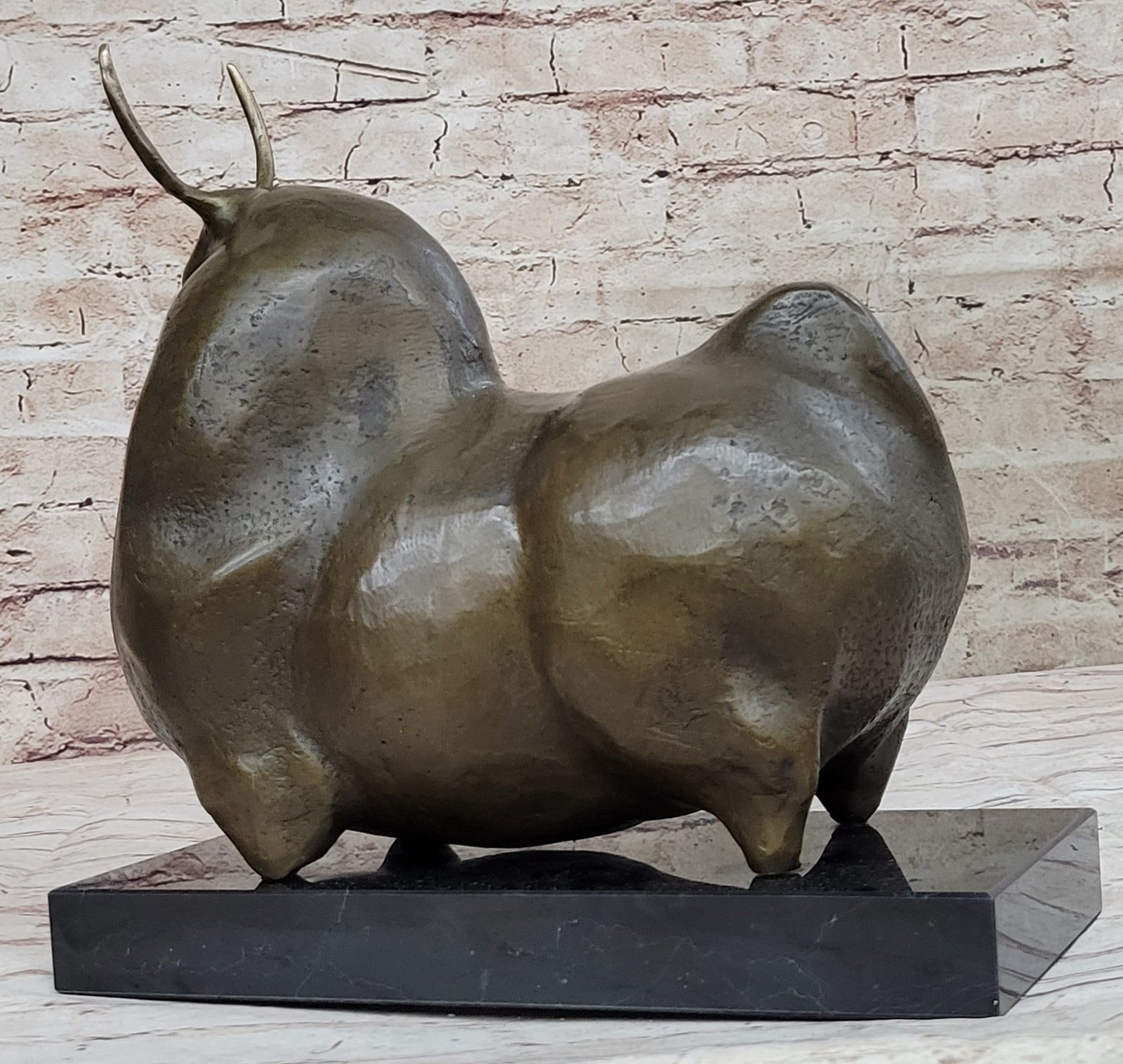 Large Dark Brown Patina Fighting Bull Modern Art by Botero Bronze Scul ...