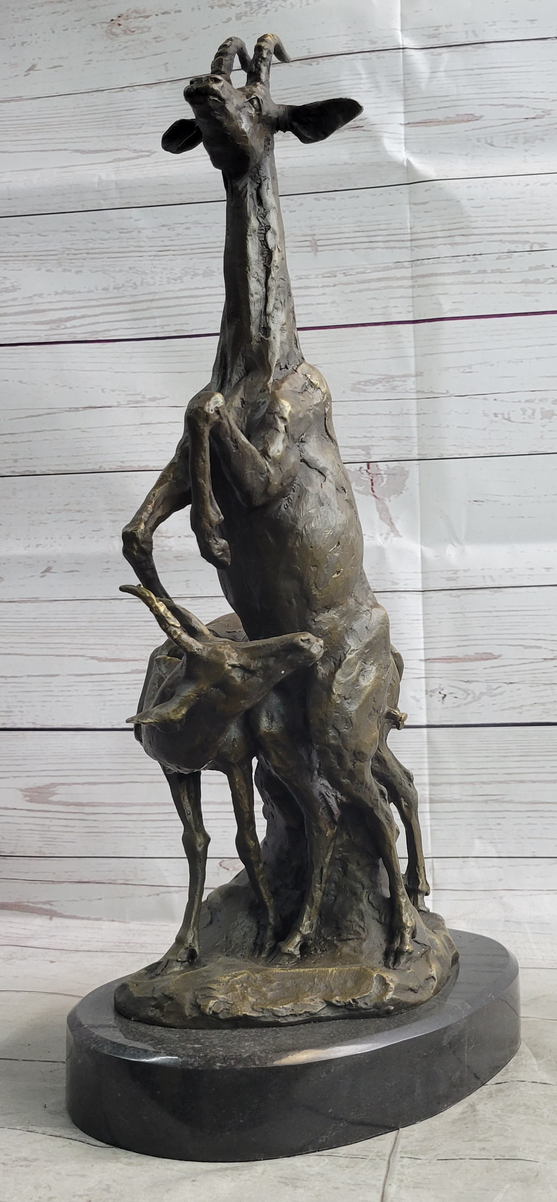 Two Gazelle Antelope Kudu Bronze Wildlife Genuine Bronze Sculpture ...