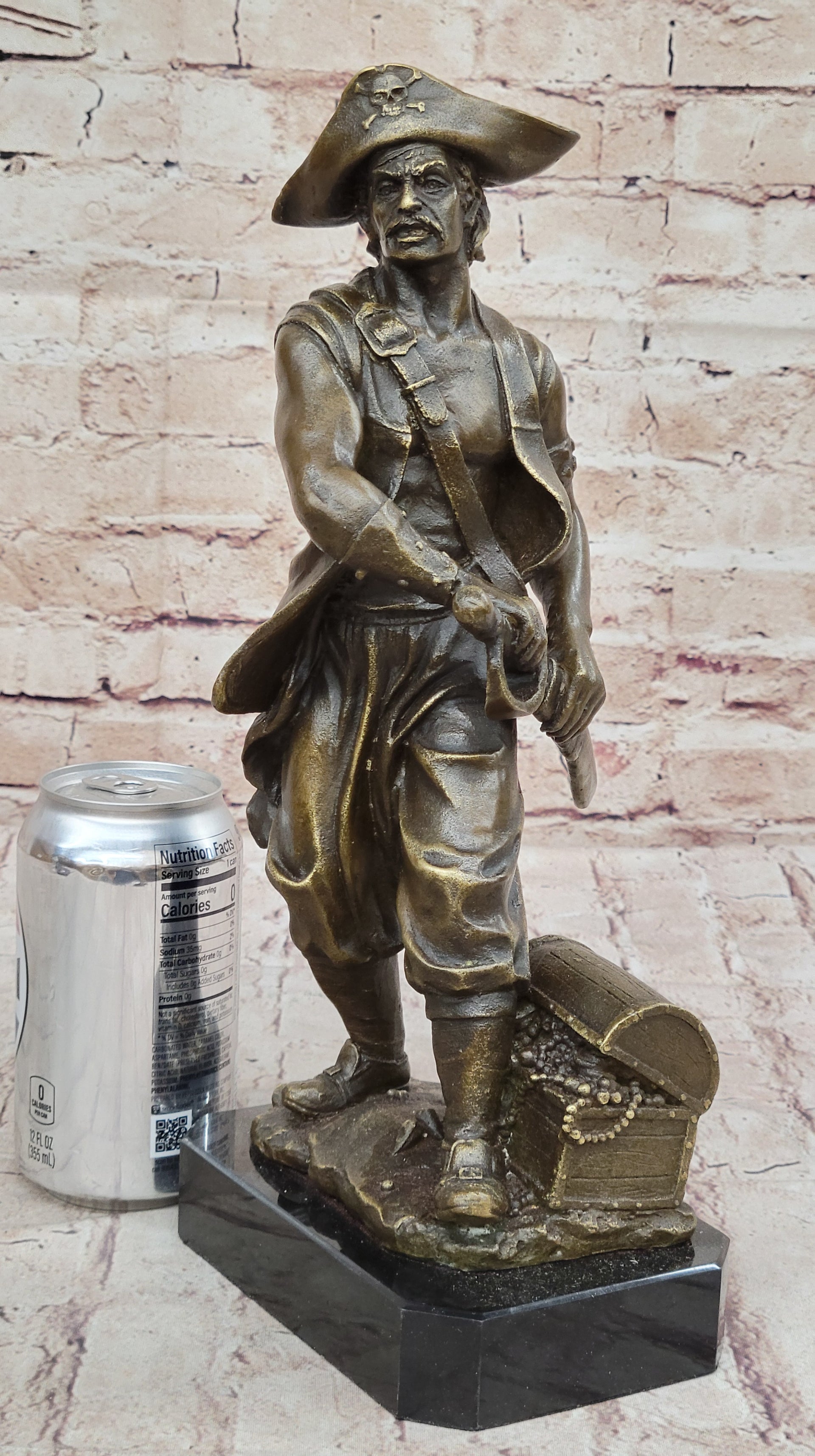 Handmade Art Collector Collectible Pirate with Sword Bronze Sculpture ...