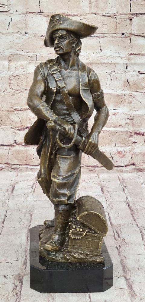Handmade Art Collector Collectible Pirate with Sword Bronze Sculpture ...