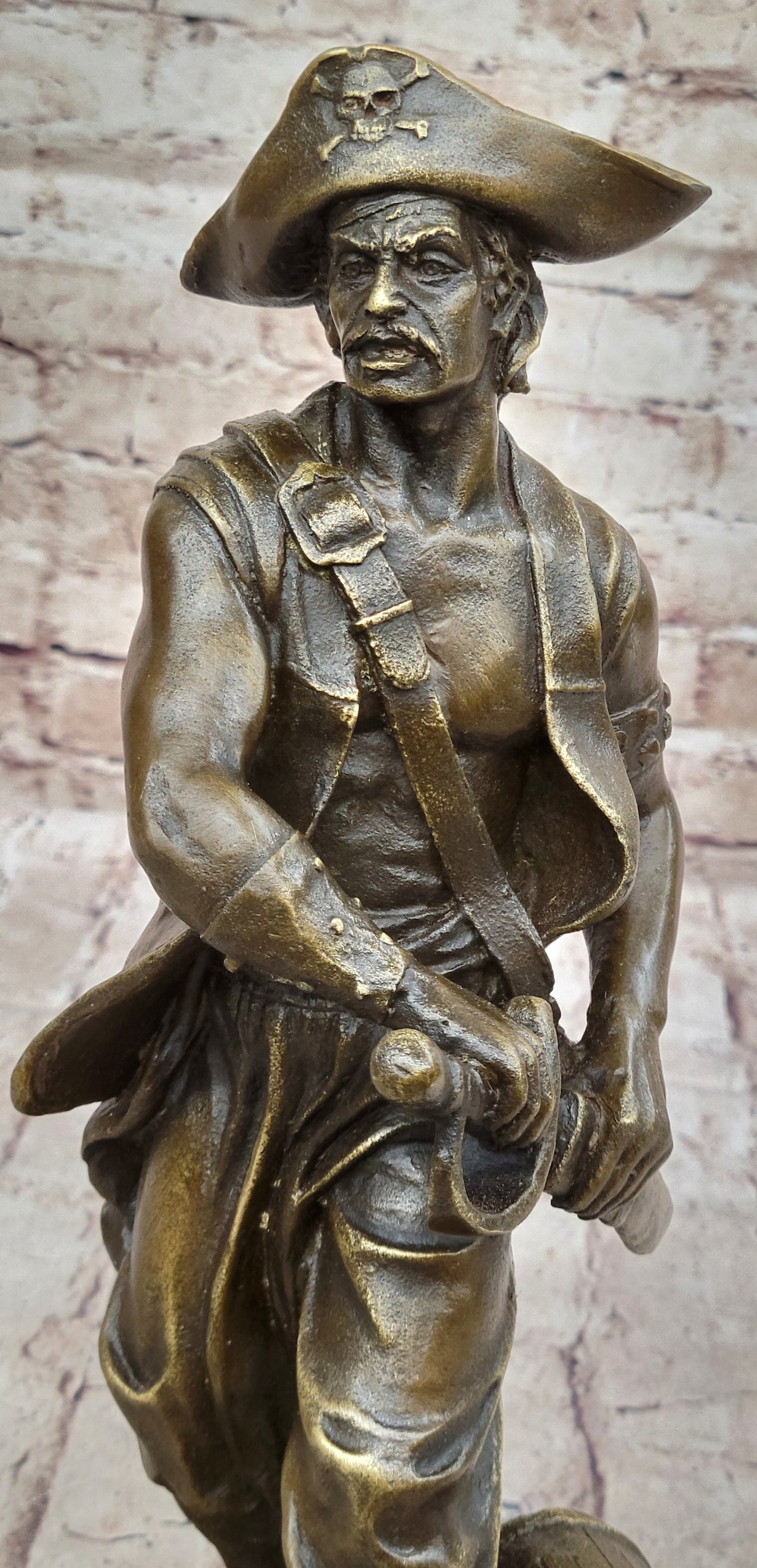 Handmade Art Collector Collectible Pirate with Sword Bronze Sculpture ...