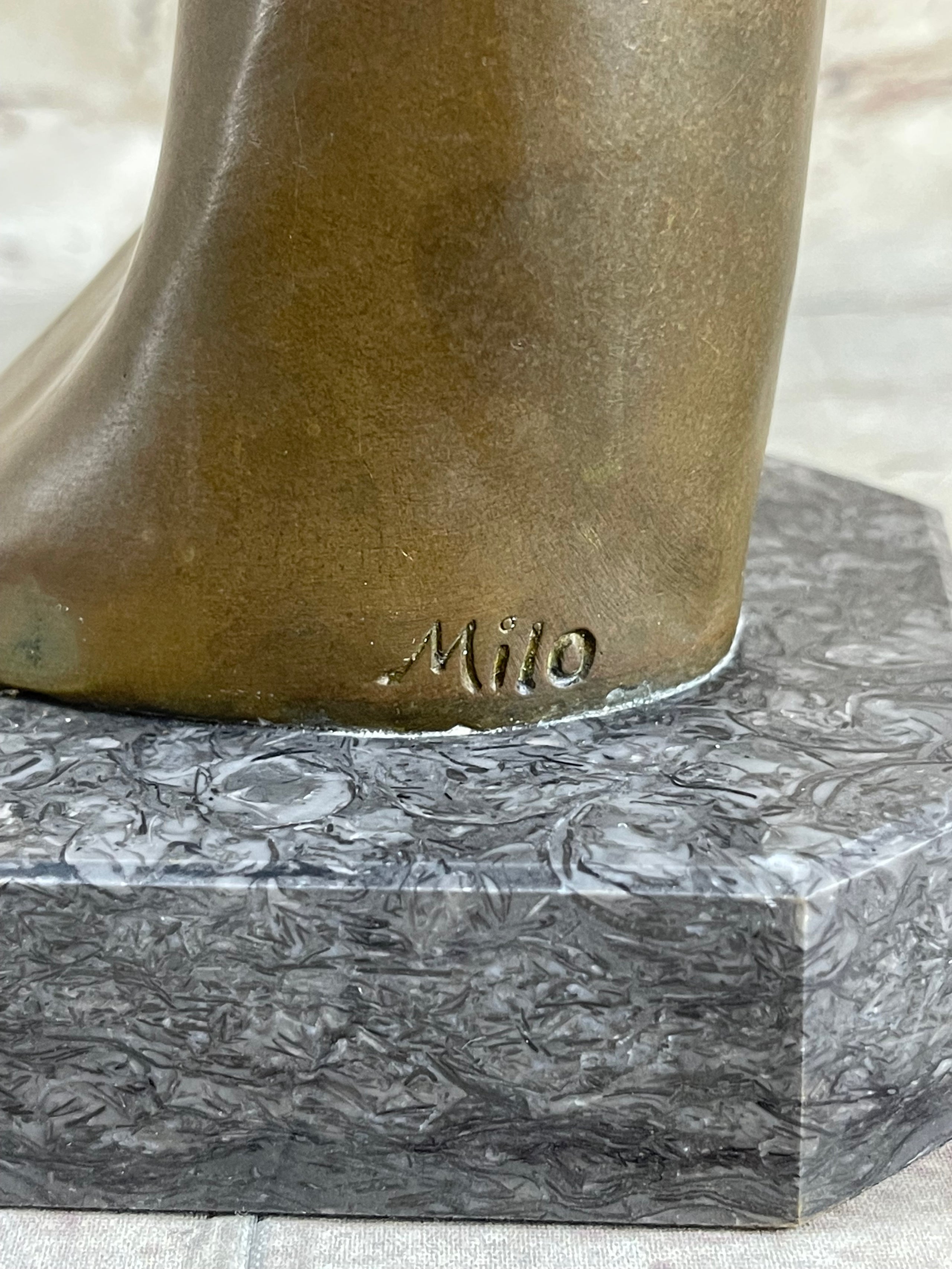 Signed Original Rare Milo Abstract Modern Art Kissing Couple Bronze Sc ...