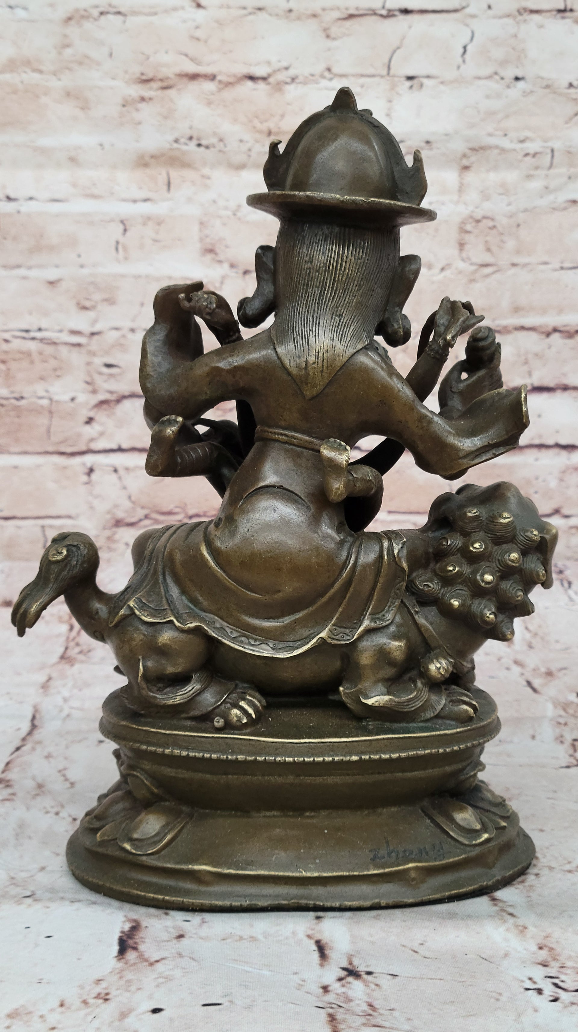 Bronze Vajrayana Deity Statue – Himalayan Protector God Figure Buddhis ...