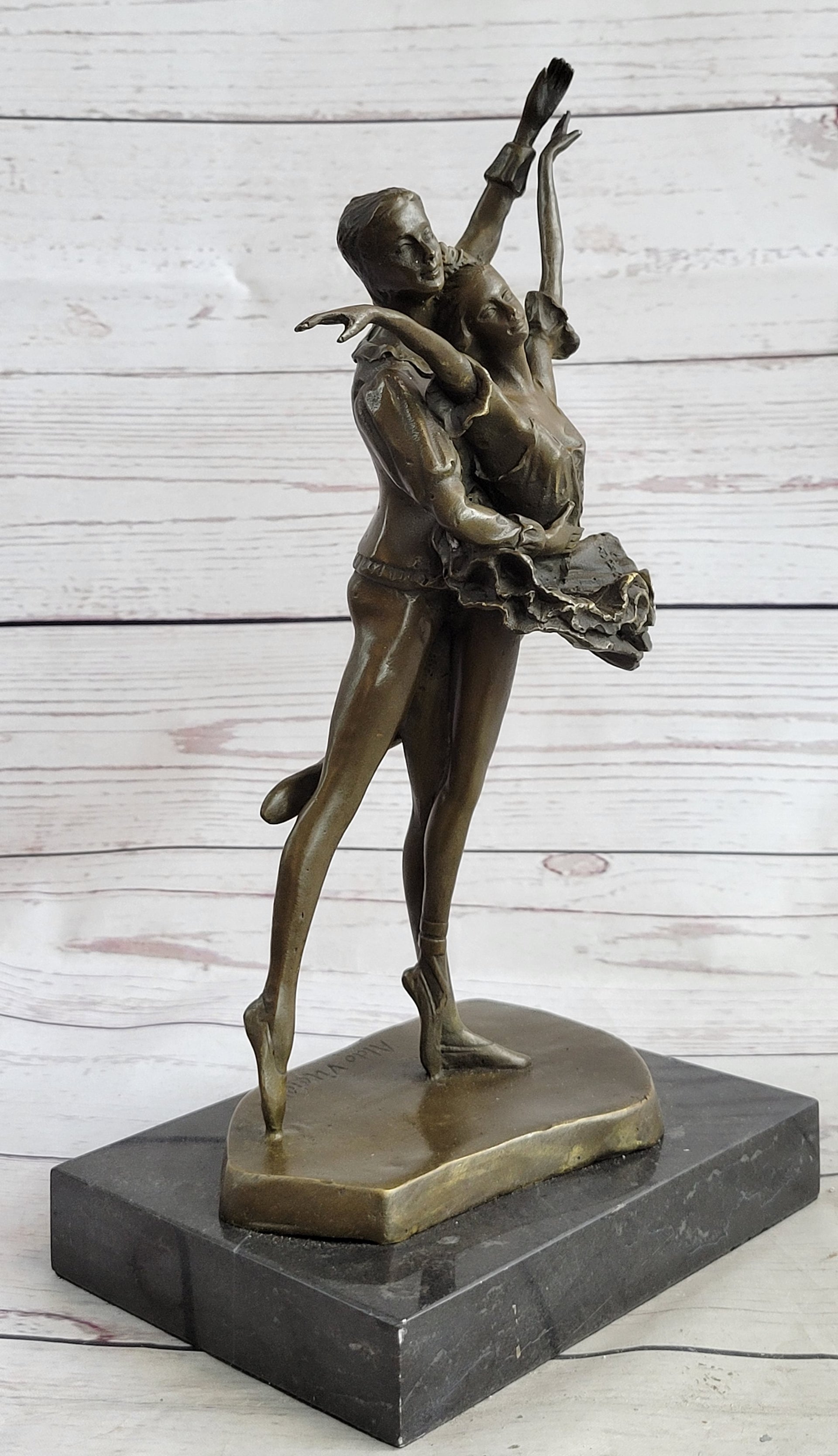 Ballet Dancers Male & Female Ballerina Dancing Bronze Statue Sculpture ...