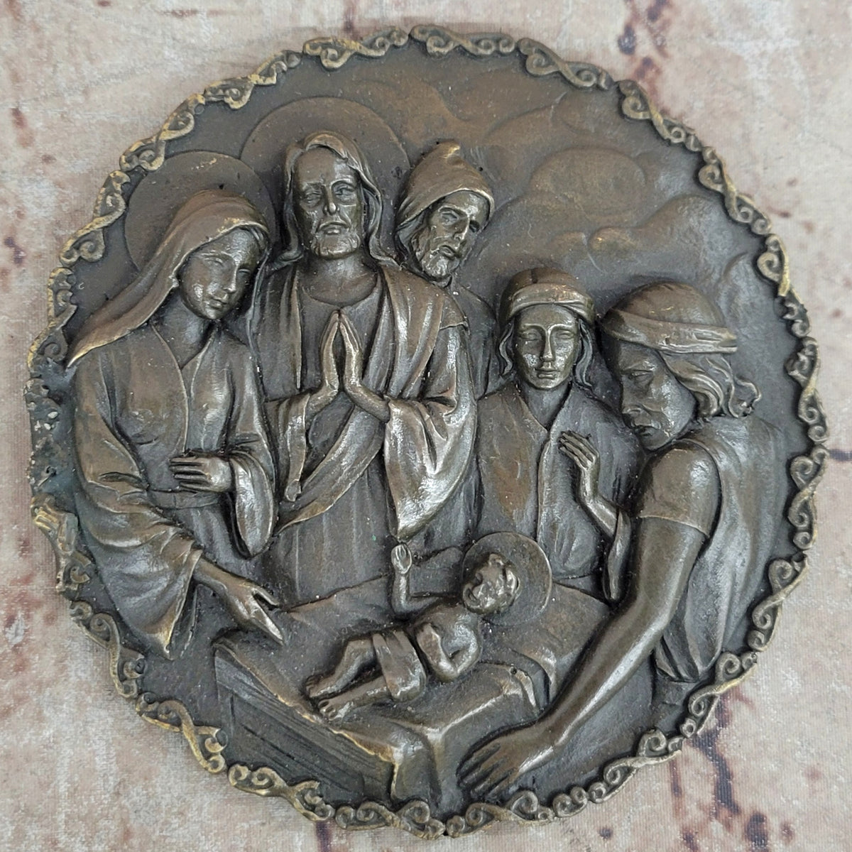 Bronze Nativity Scene Religious Wall Plaque - Jesus Christ Wall Art ...