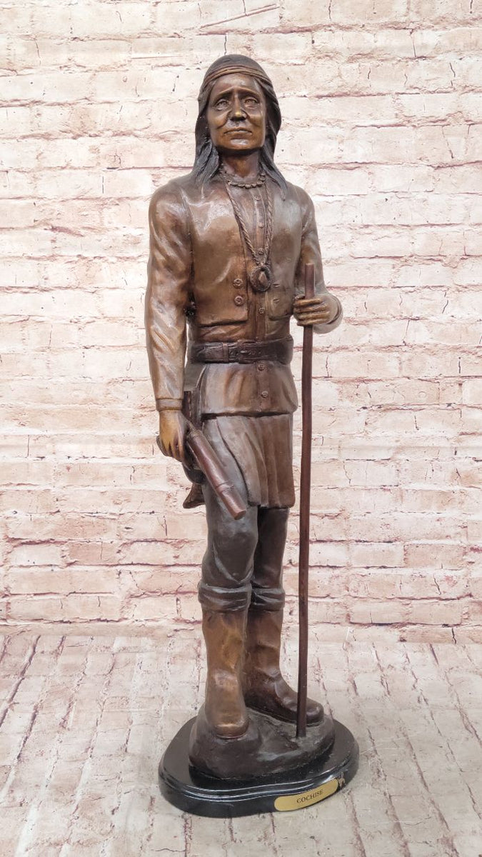 Native American Indian Apache Chief Cochise Bronze Statue Sculpture Fi ...