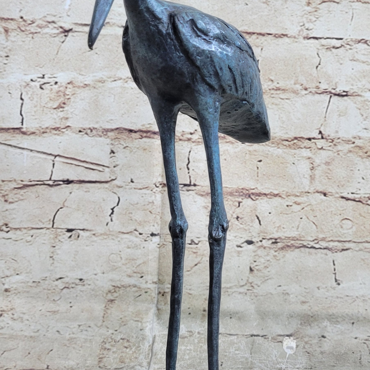 Hot Cast Bronze Metal Stork Sculpture Statue on Marble Base – Bronzhaus