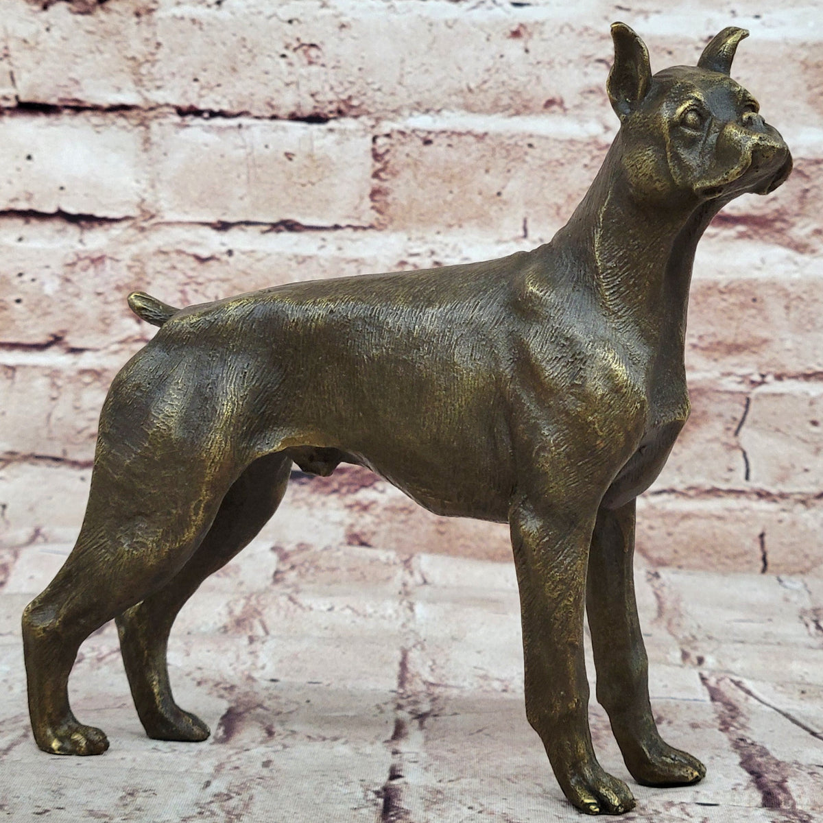 Boxer Dog Bronze Metal Statue Sculpture Collectible Decor Signed Art 8 ...