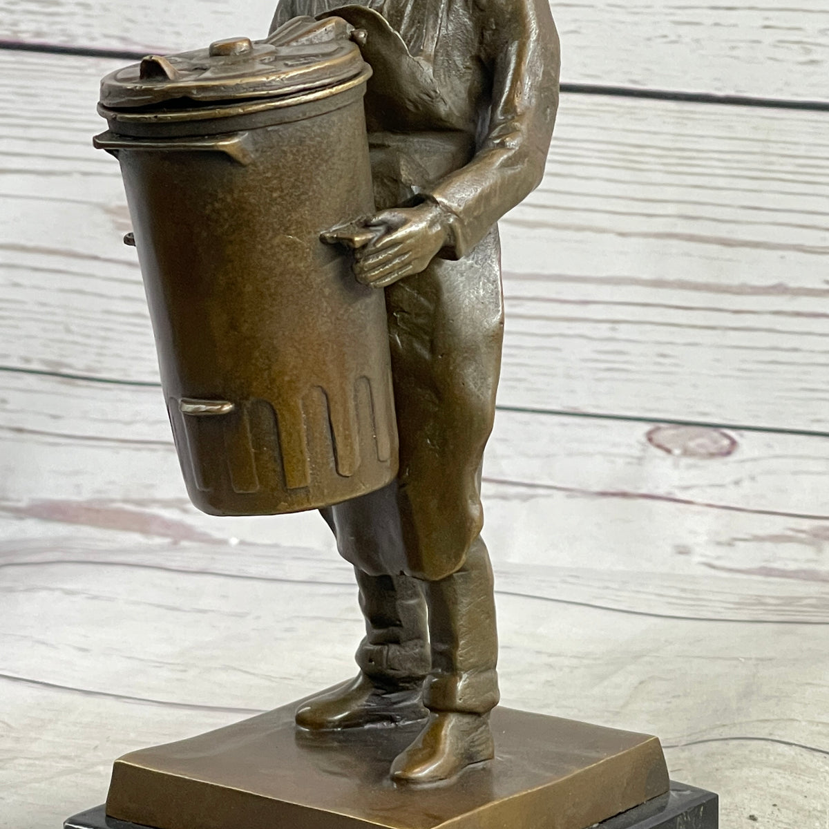 Construction Worker/Garbage Man Bronze Sculpture Statue Figure Gift ...