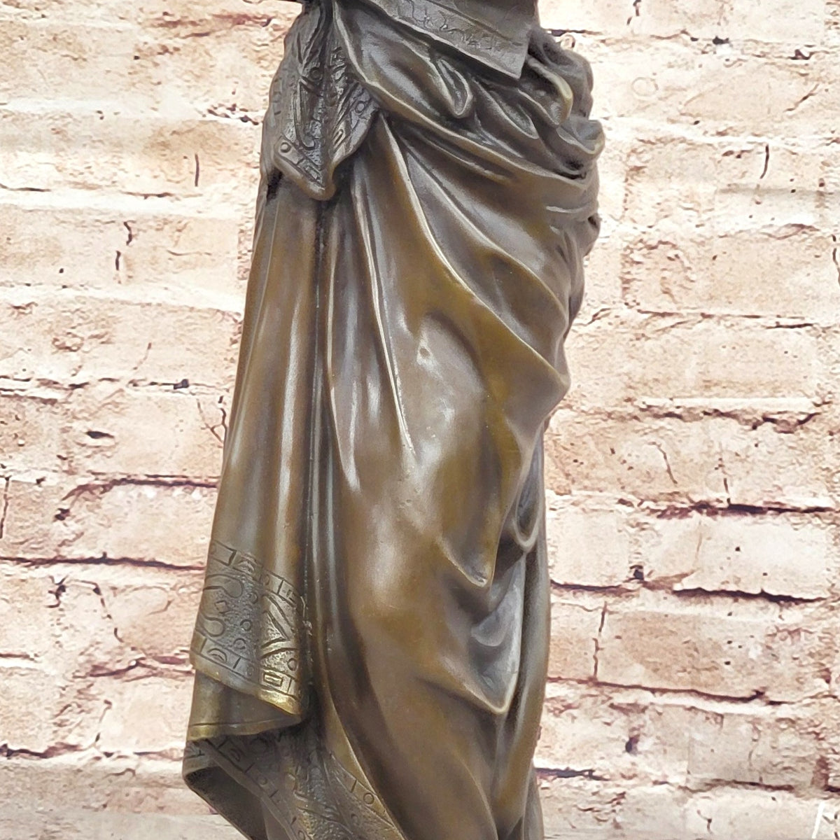 Bronze Fortuna Roman Goddess of Luck Lady Tykhe Statue Figurine on Mar ...