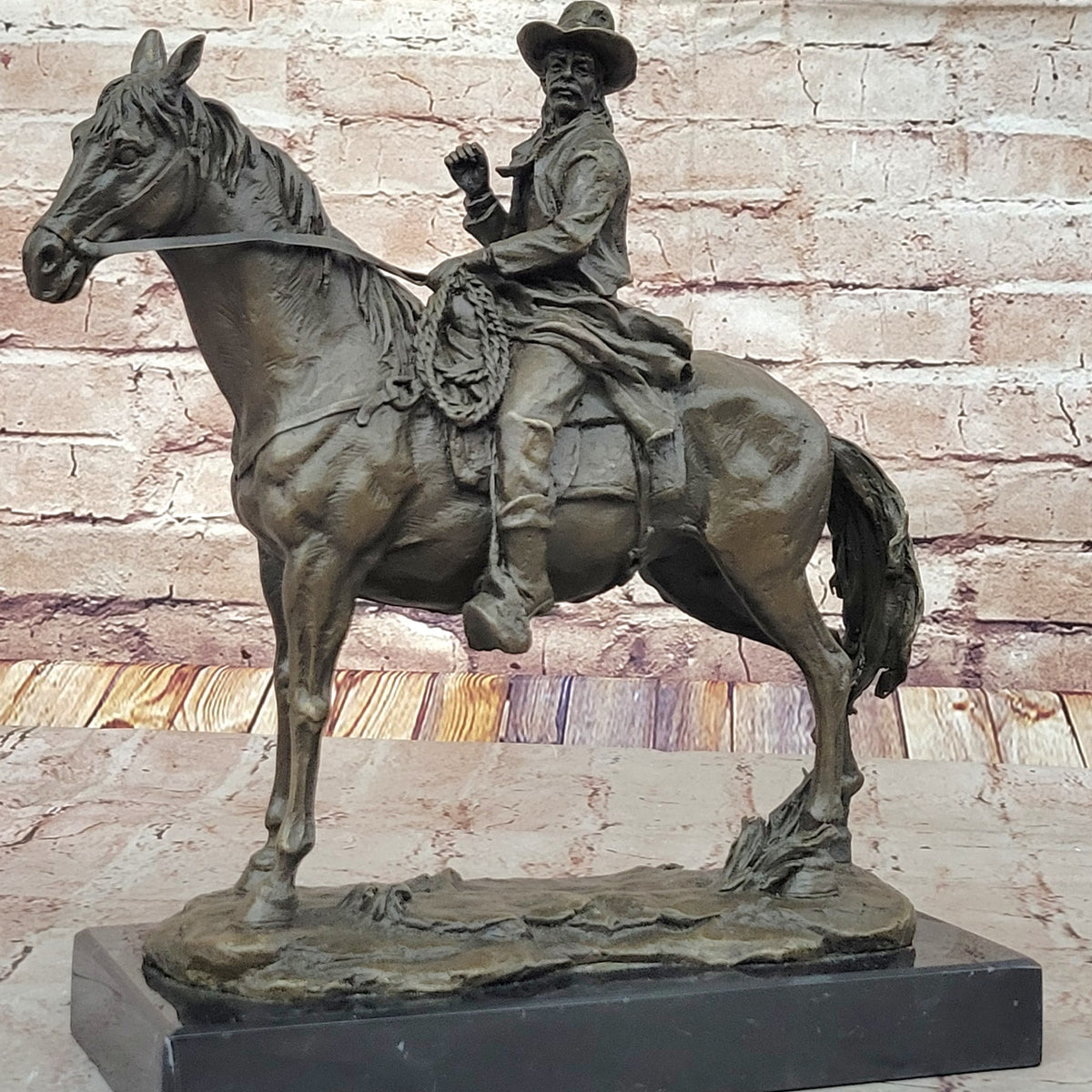 Cowboy on Horseback Bronze Sculpture – Classic Western Décor Piece ...
